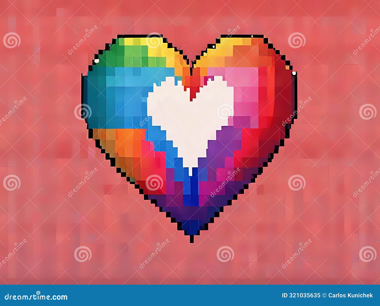 Pixel Art Heart LGBT - Generated by Ai Stock Illustration ...