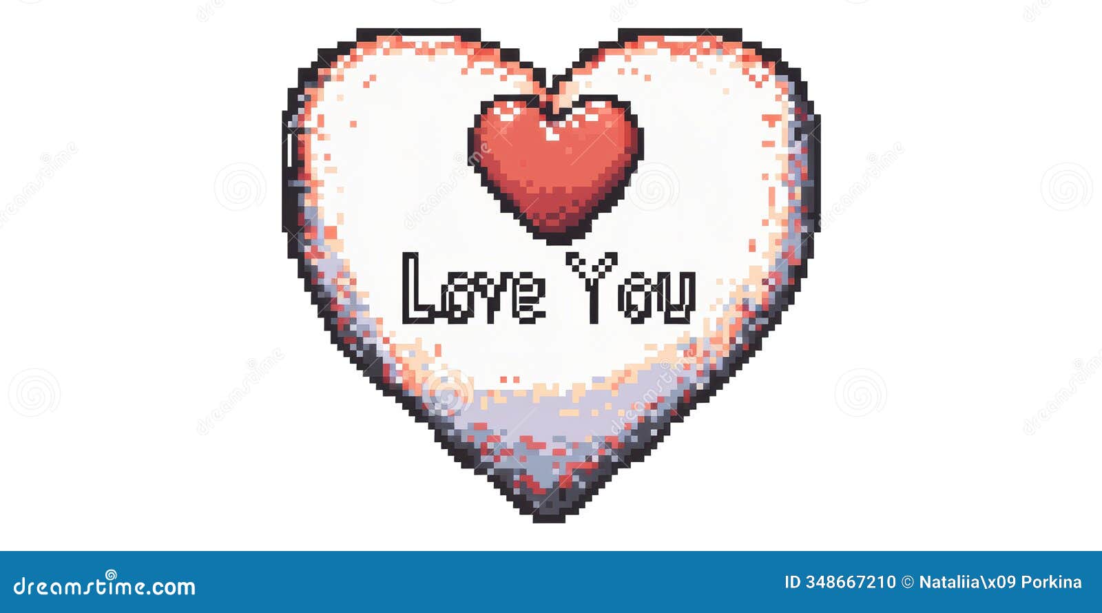 Pixel Art Heart with Text Isolated on Transparent Background Stock ...