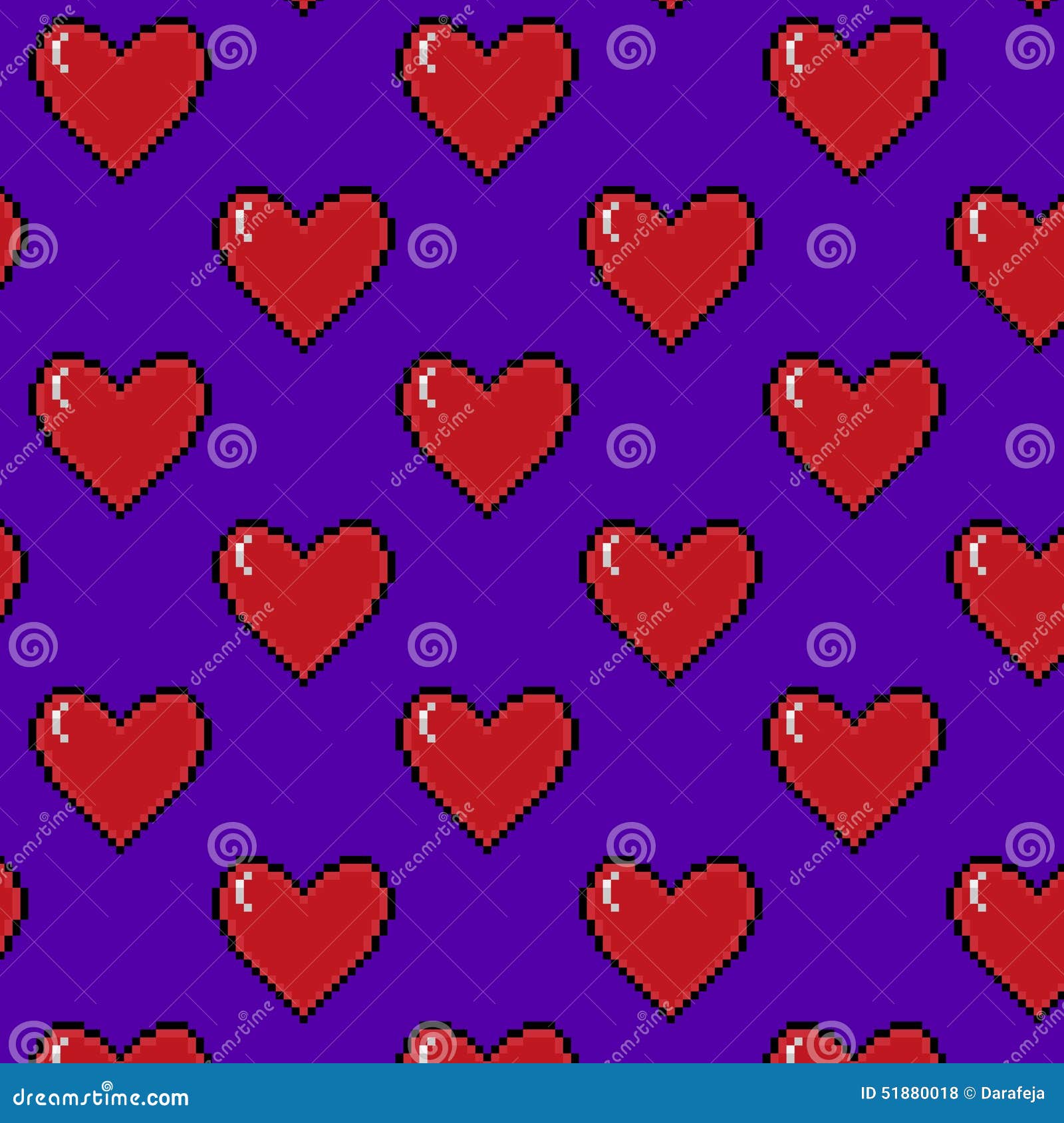 Pixel Art Heart Vector Pattern Stock Vector - Illustration of graphic ...