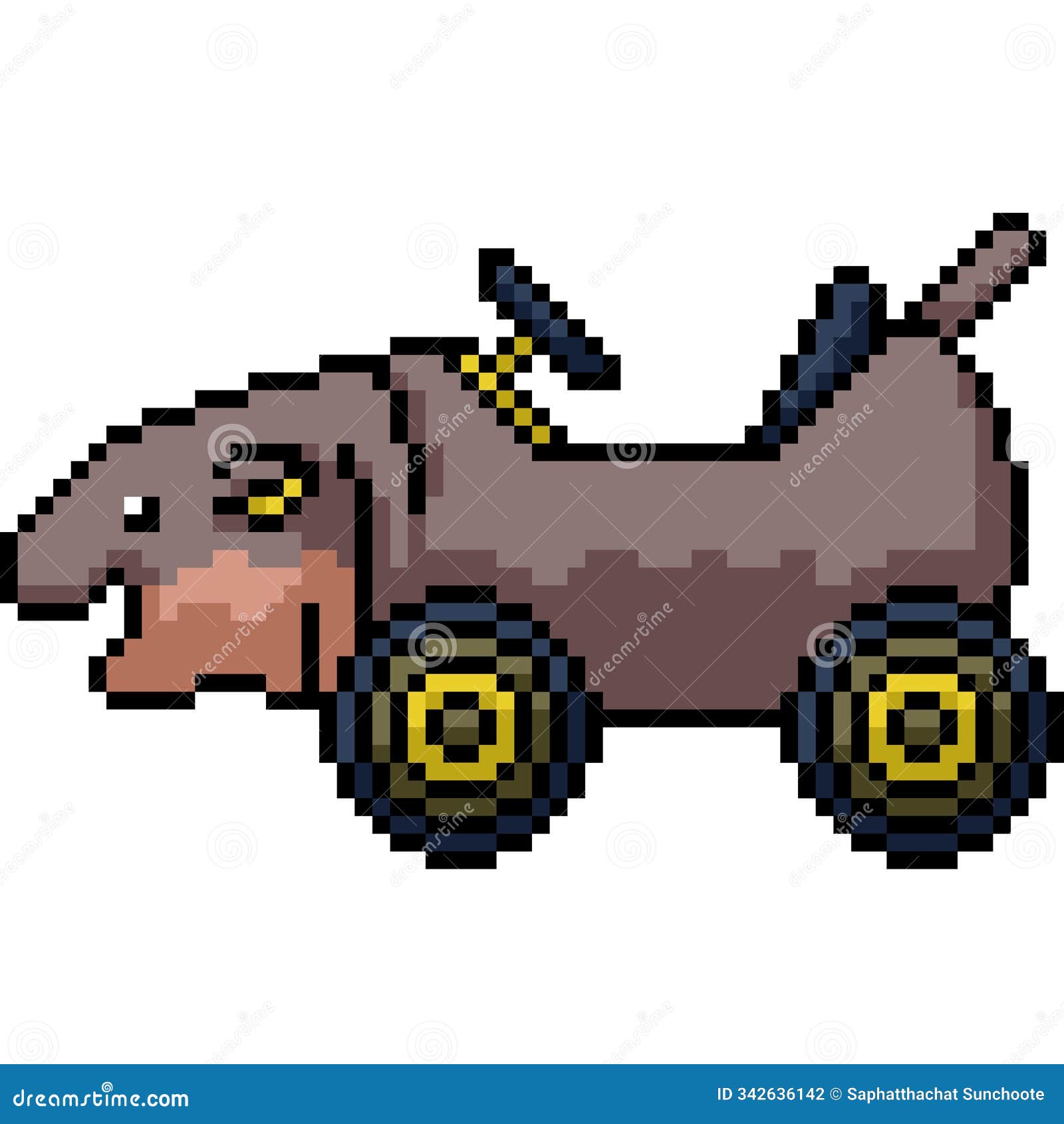 Pixel Art Of Hippo Kart Racing Vector Illustration | CartoonDealer.com ...