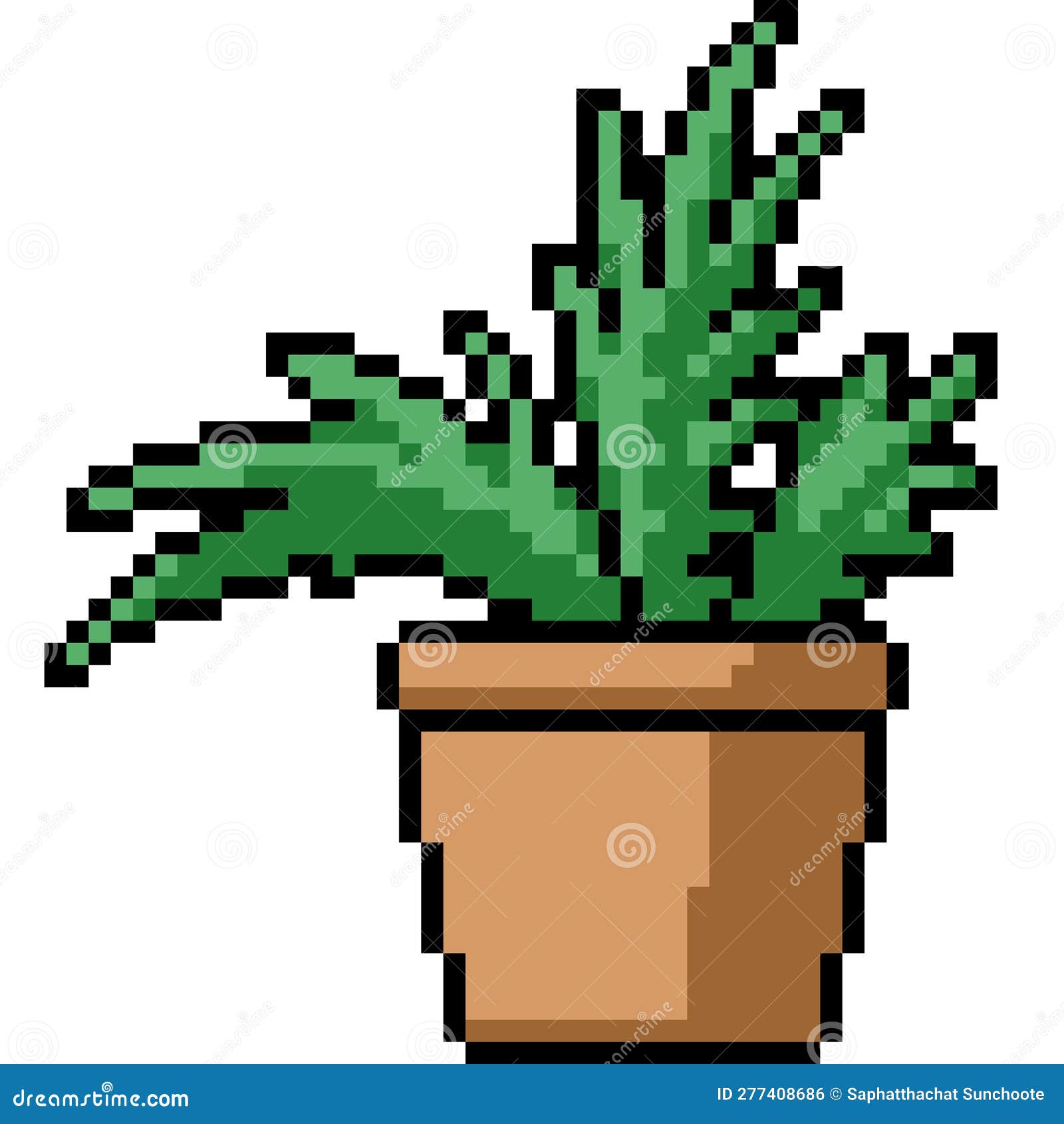 Pixel art home plant pot stock vector. Illustration of background ...