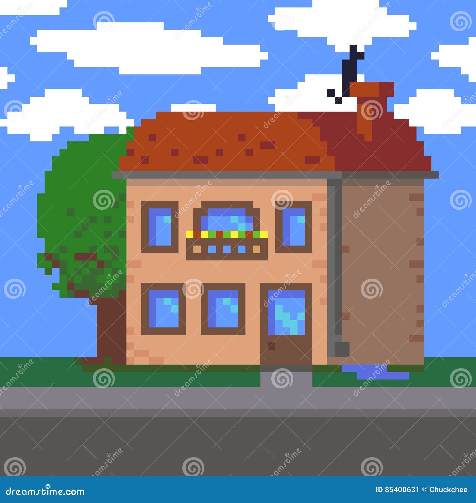 Pixel Art House illustration de vecteur. Illustration du résidentiel ...