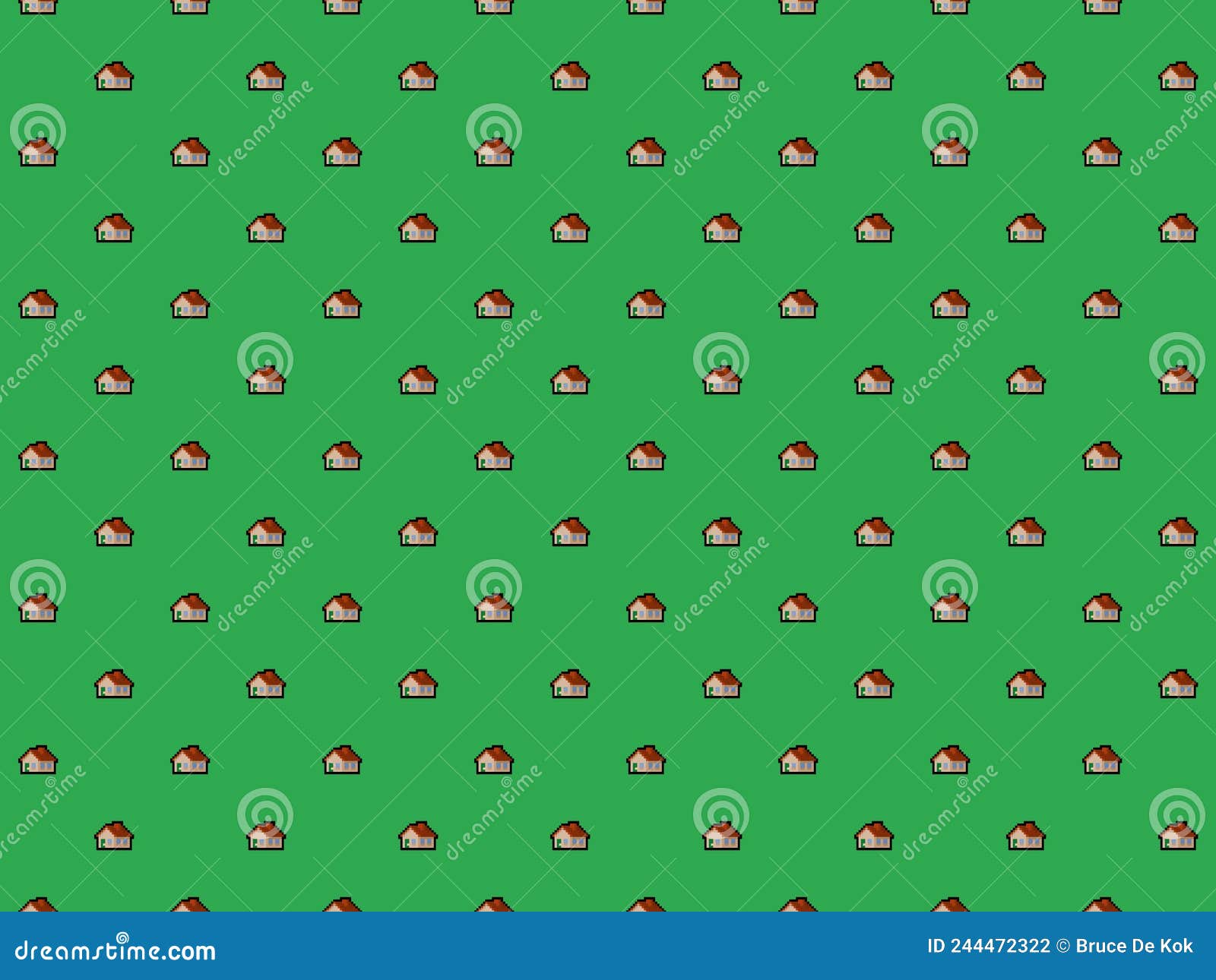 Pixel Art House Background - High Res Seamless Pattern Stock ...