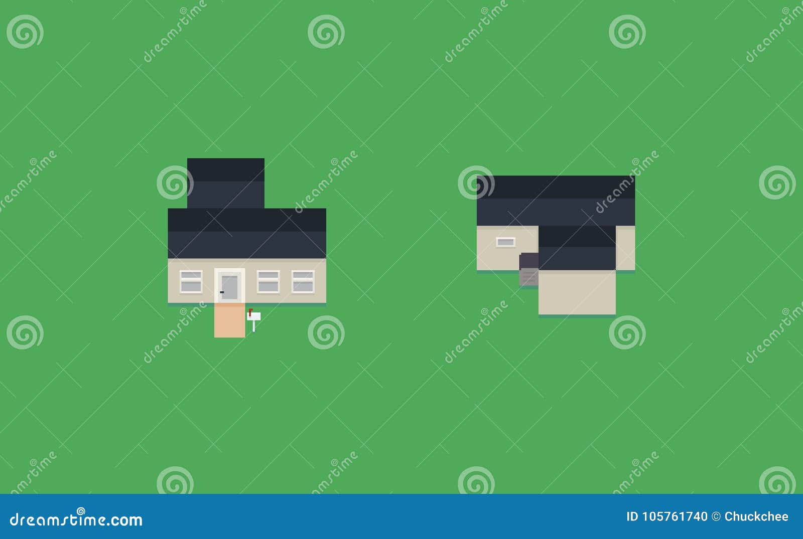 Pixel Art House stock vector. Illustration of isolated - 105761740