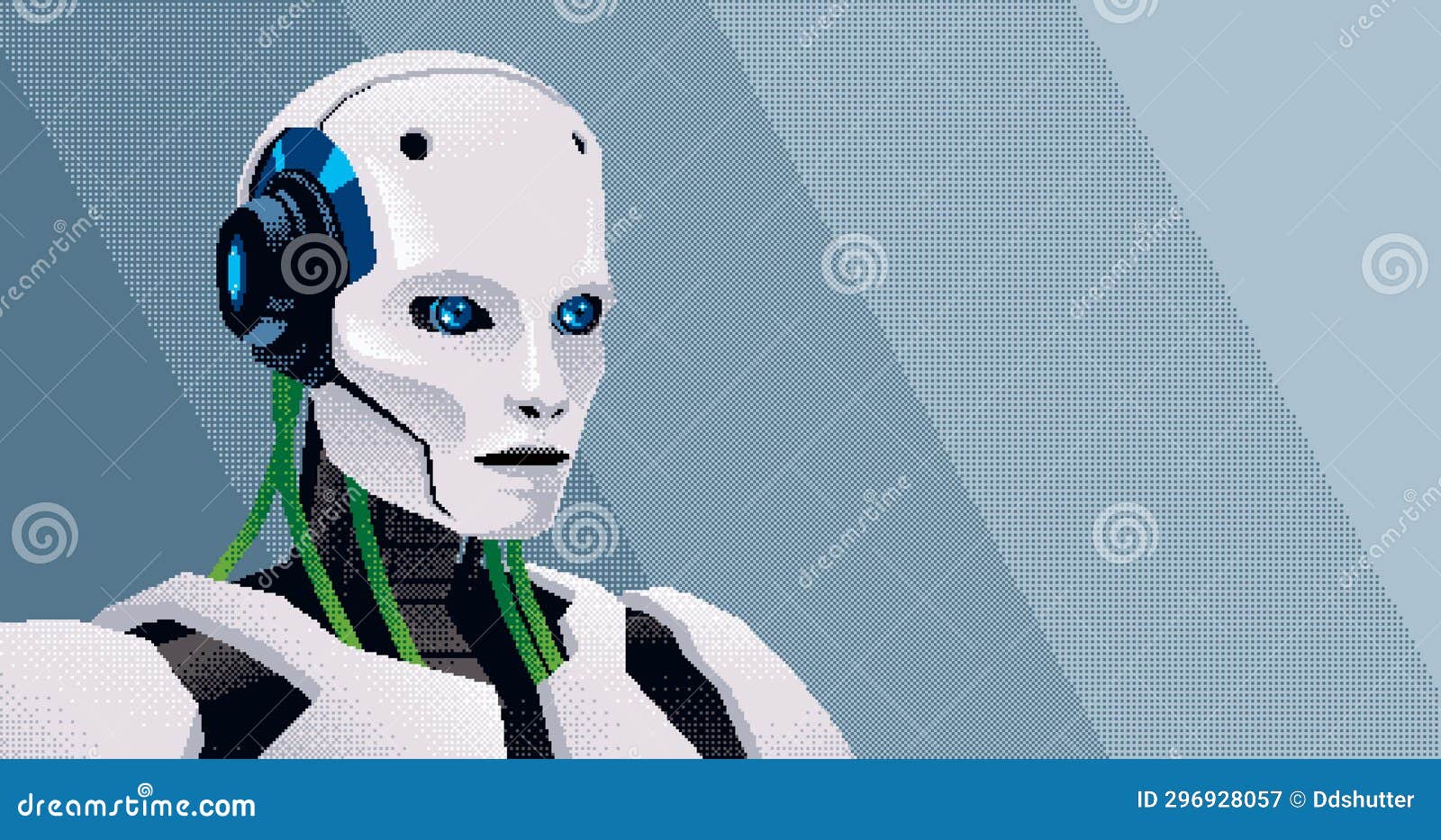 Pixel Art Humanoid AI Robot Banner. Avatar of Artificial Intelligence ... Pixel Art Humanoid AI Robot Banner. Avatar of Artificial Intelligence ...
