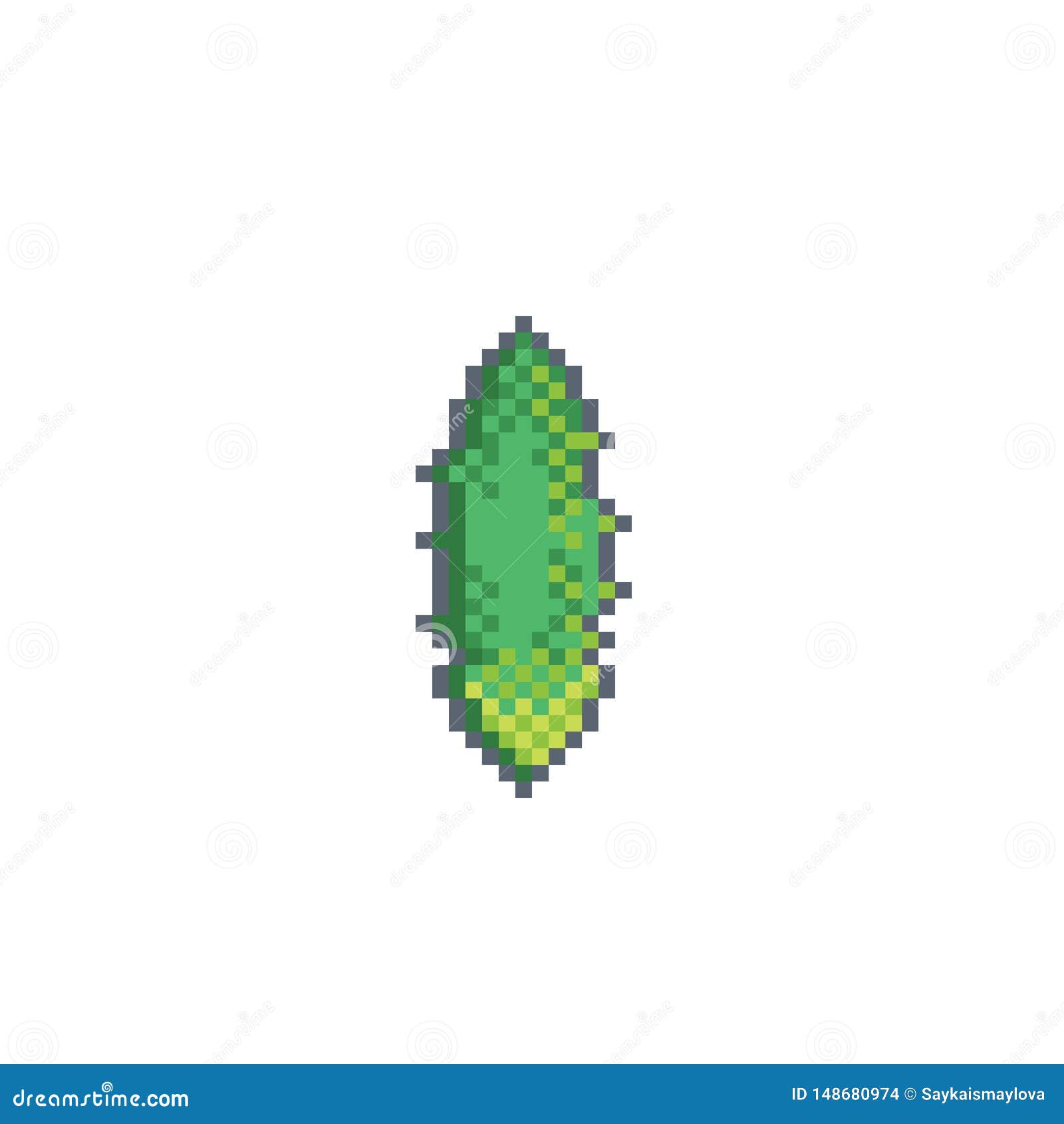 Pixel Art Cucumber Icon, 32X32 Vector Illustration | CartoonDealer.com ...