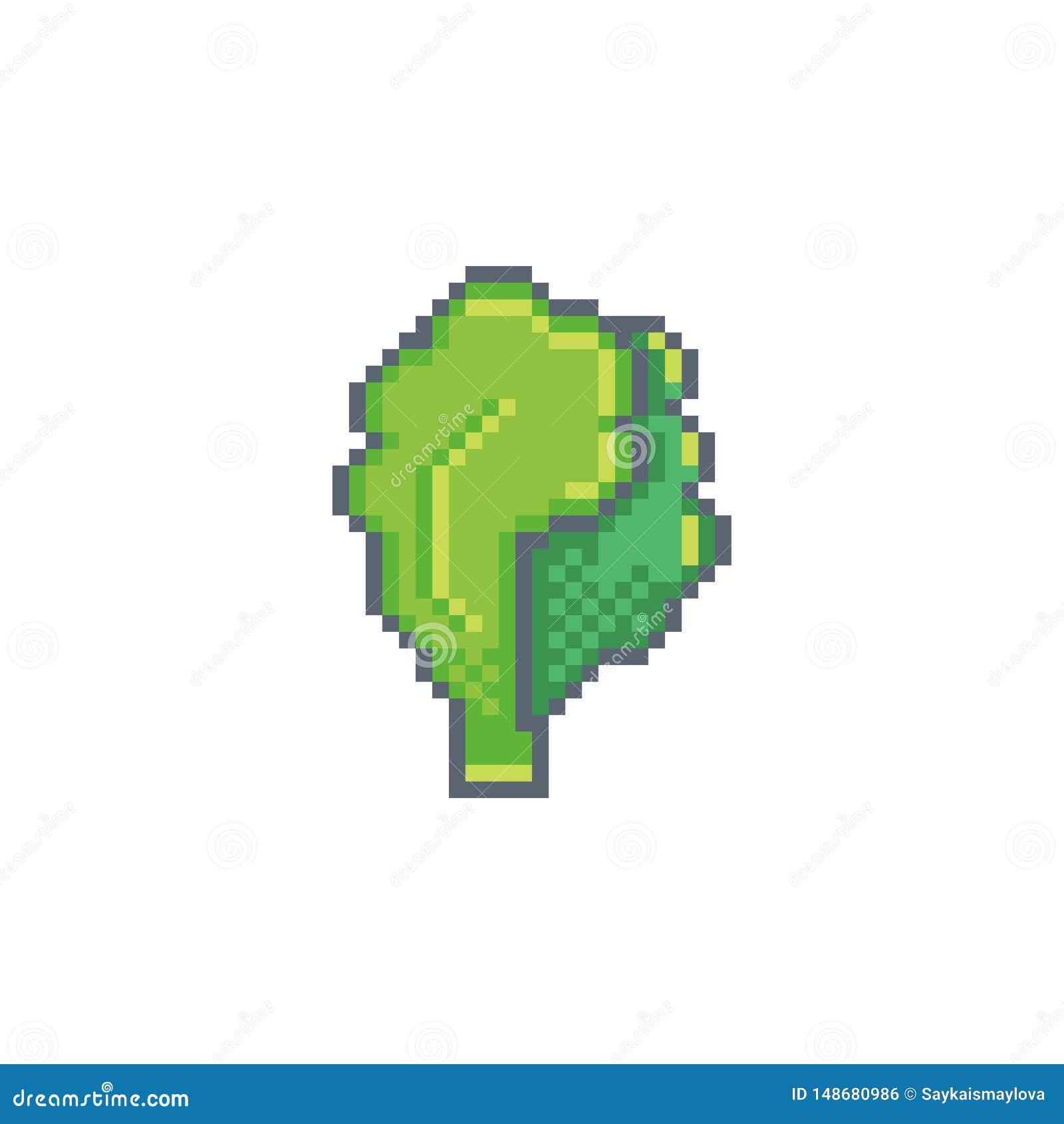 Pixel Art Lettuce Icon Vector Design. Stock Vector - Illustration of ...