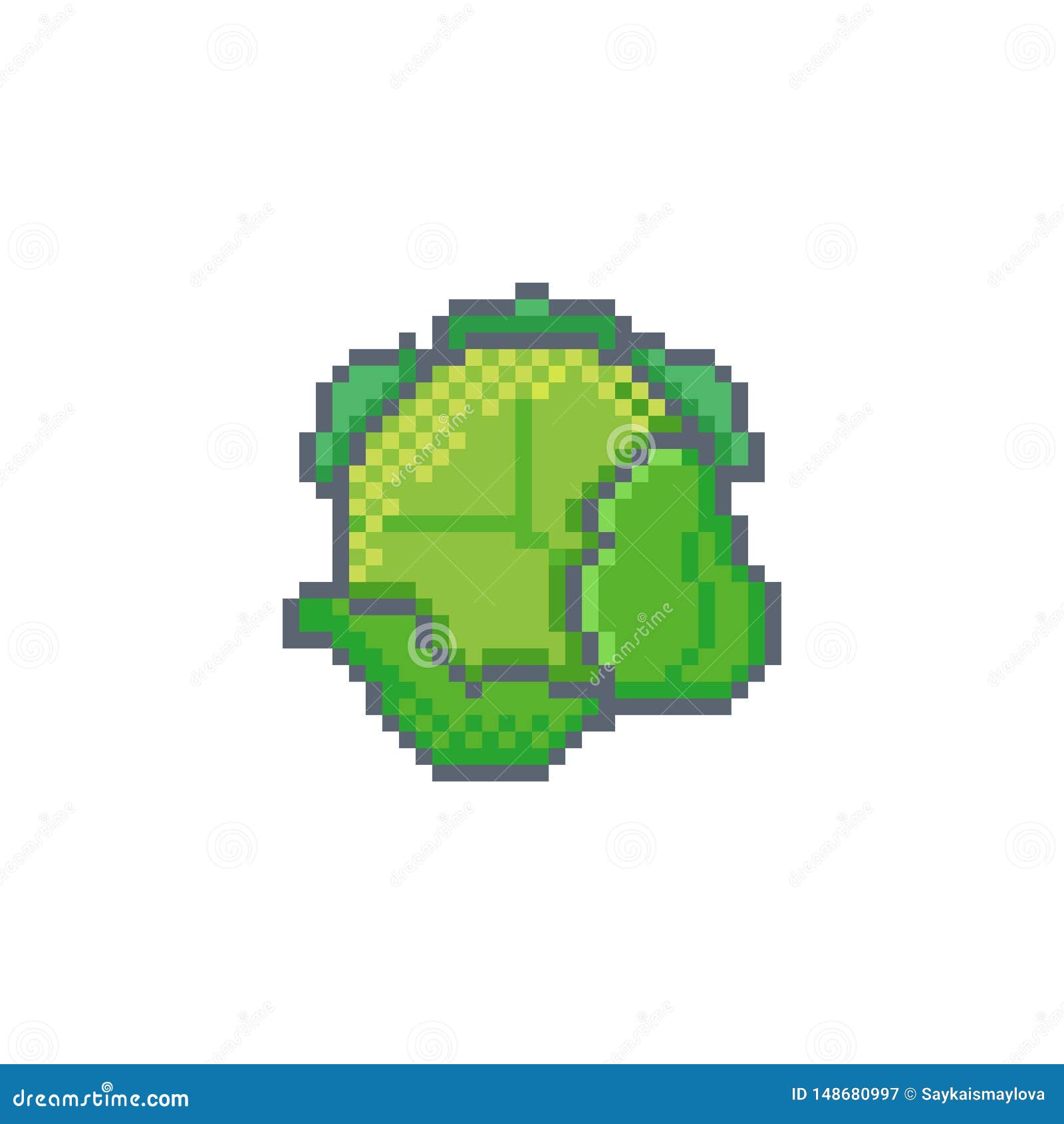 Pixel Art Cabbage Icon Vector Design. Stock Vector - Illustration of ...