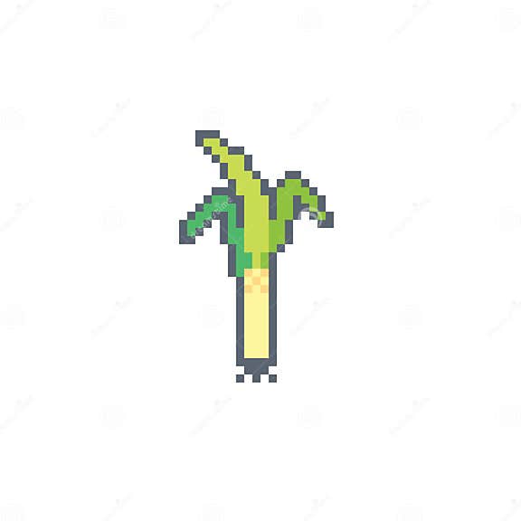 Pixel art leek icon. stock vector. Illustration of leek - 148681160