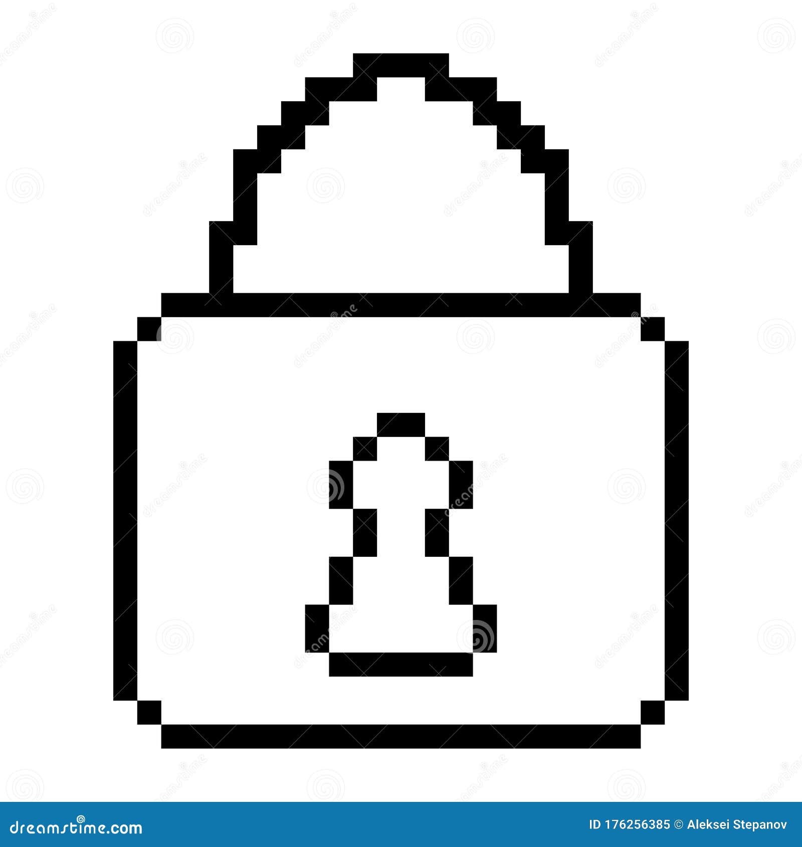 Pixel Art Icon of Lock Security Symbol Stock Illustration ...