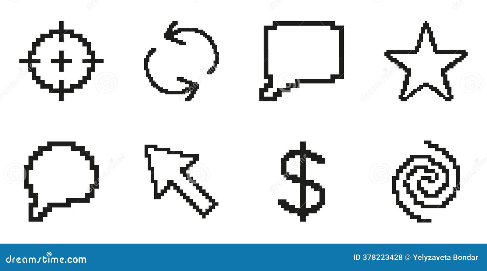 Pixelated Target Icon. Retro Gaming Crosshair Symbol. Focused Aim ...