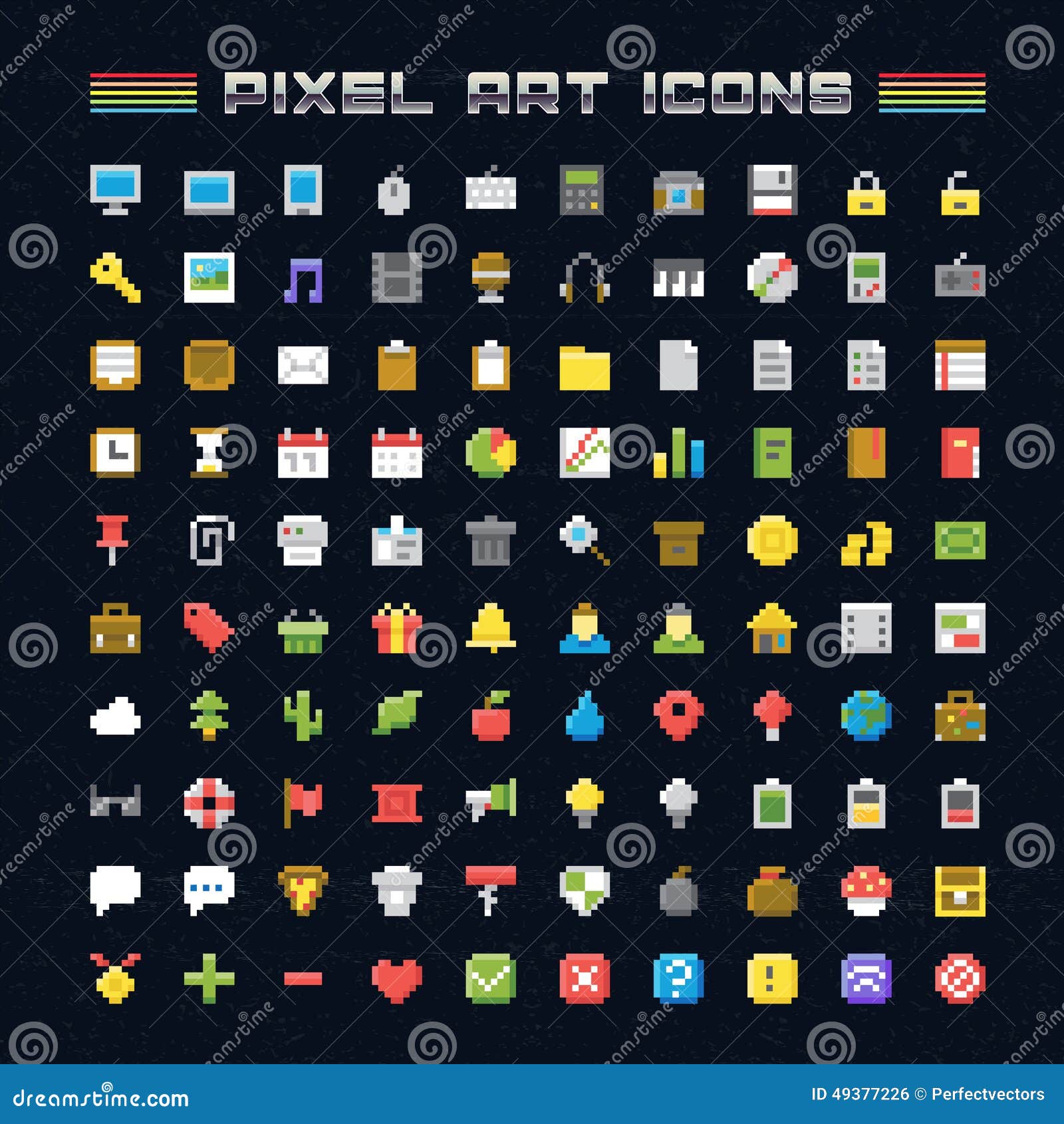 Pixel Art Icons di vettore illustrazione vettoriale. Illustrazione di ...