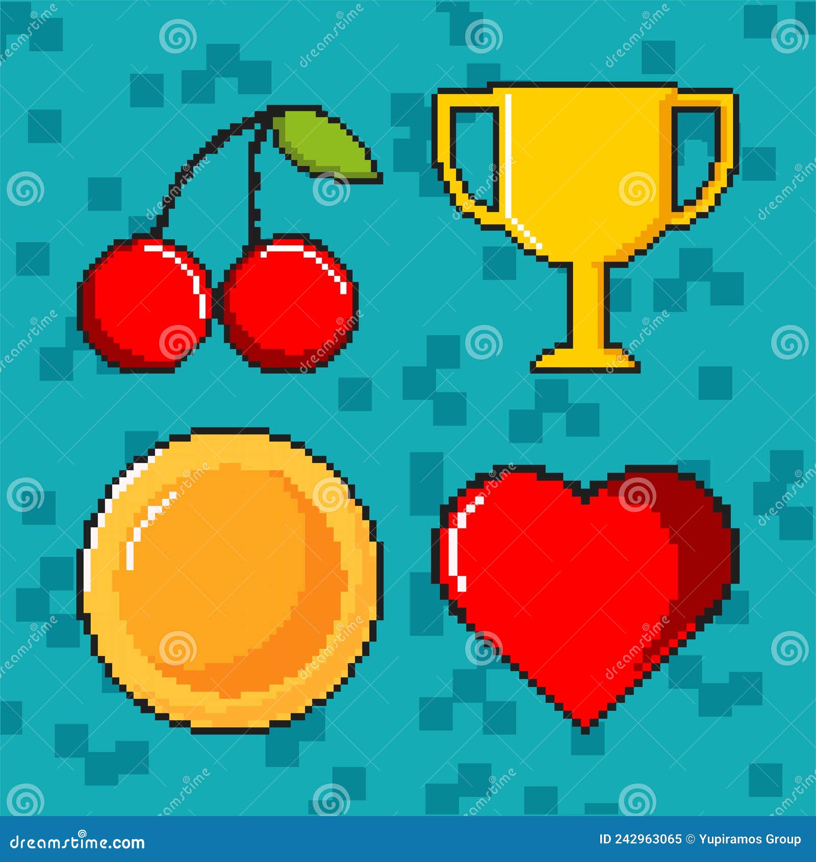 Pixel art icons stock vector. Illustration of digital - 242963065