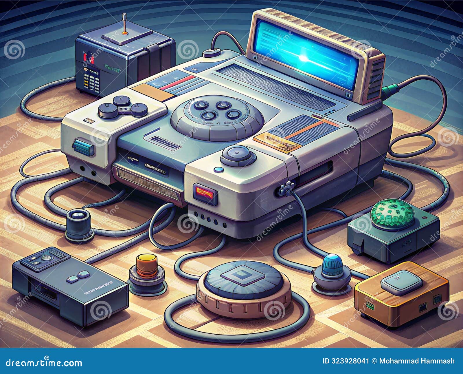 Pixel Art Illustration of a Retro Computer System with Accessories ...