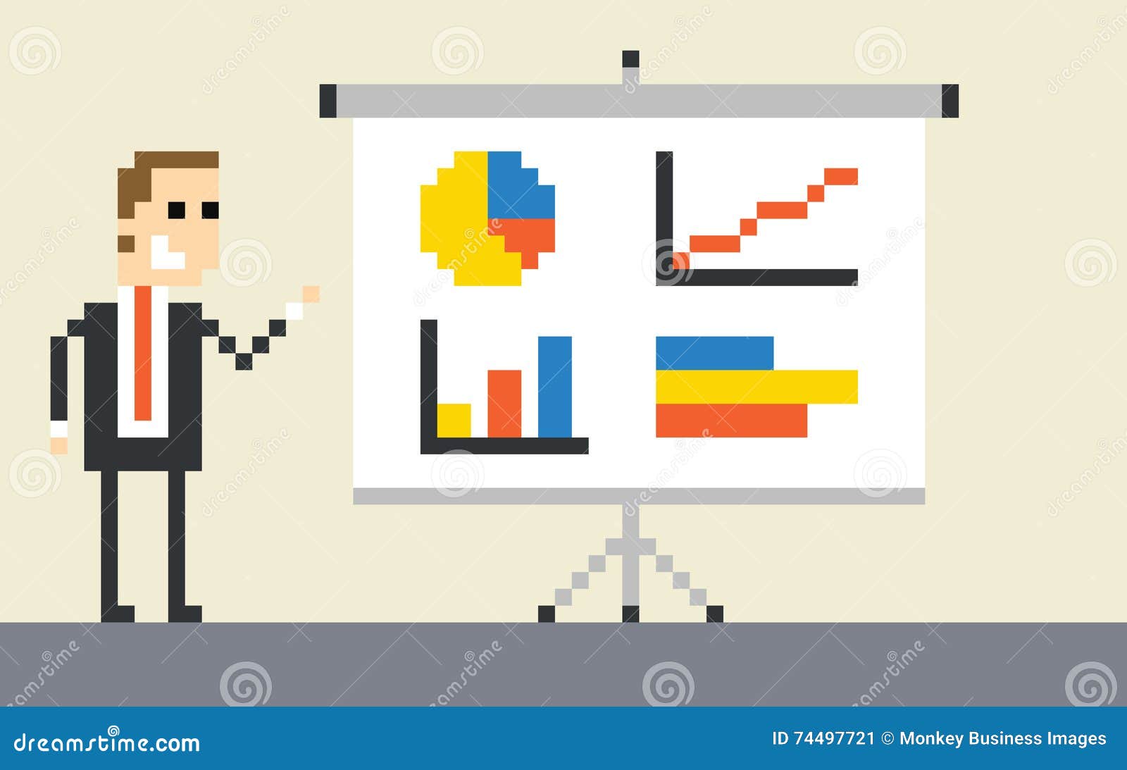Pixel Art Businessman Sprite Staying, Back And Cartoon Vector ...