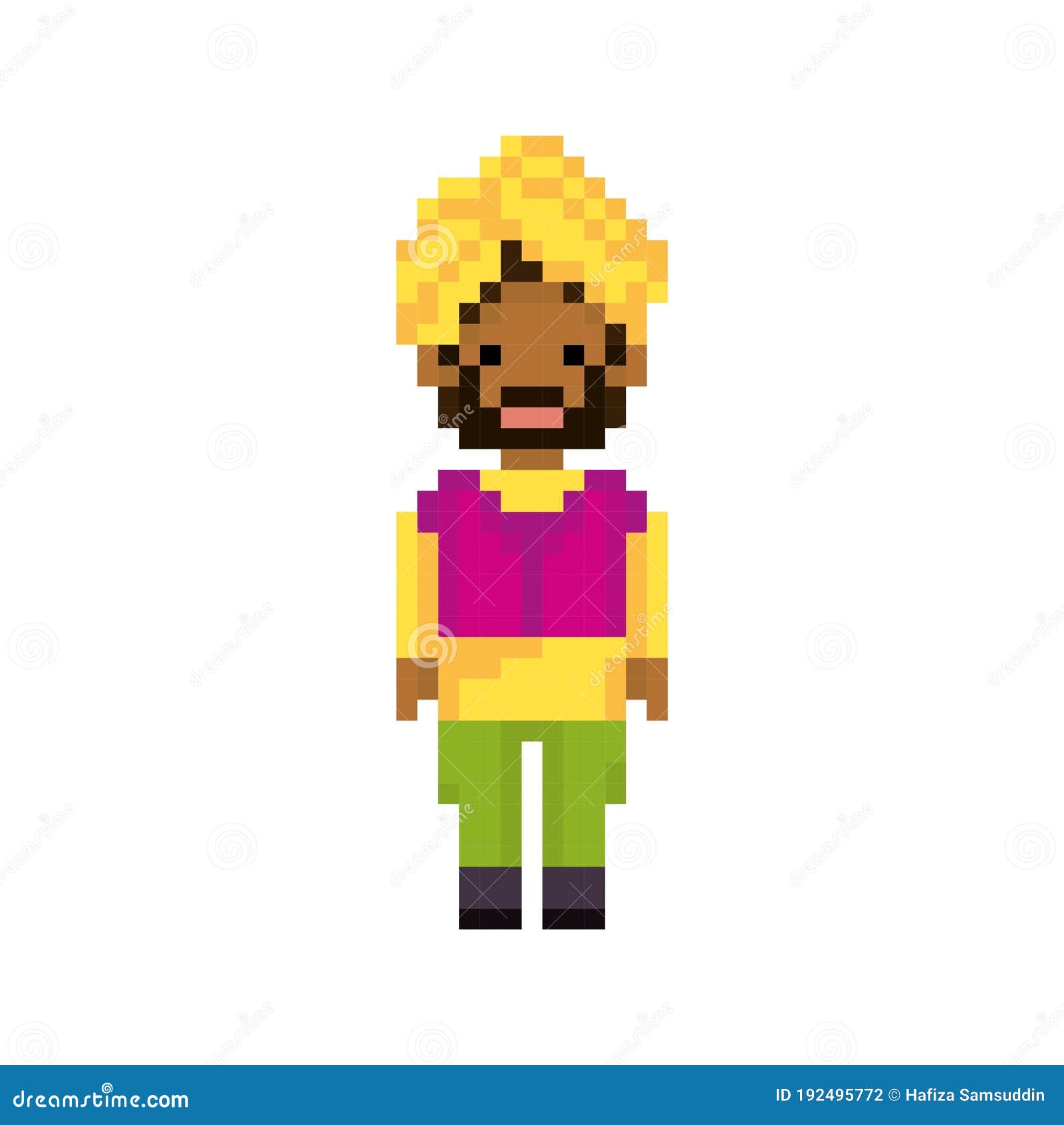 Pixel Art Indian Man. Vector Illustration Decorative Design Stock ...