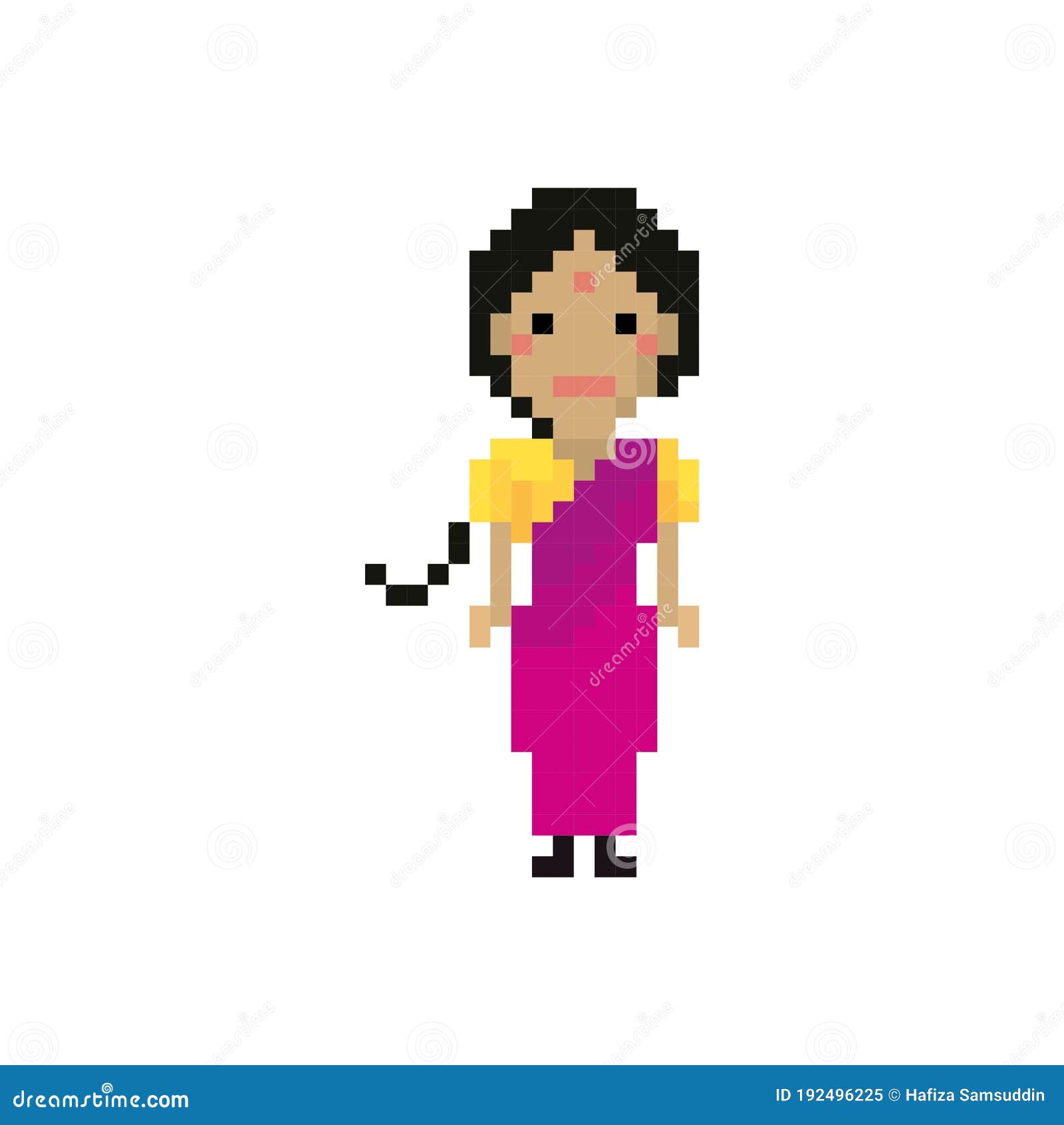 Pixel Art Indian Woman. Vector Illustration Decorative Design Stock ...