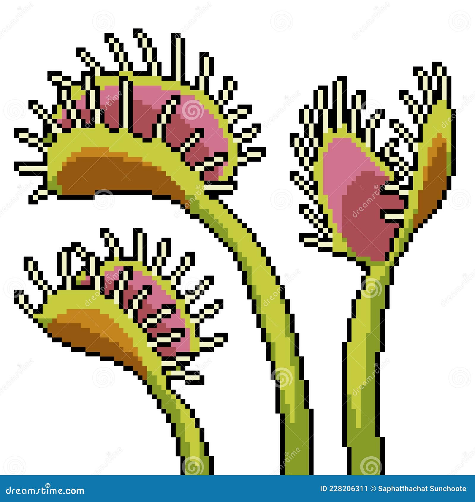 Pixel Art Insect Eating Plant Stock Vector - Illustration of fang, icon ...