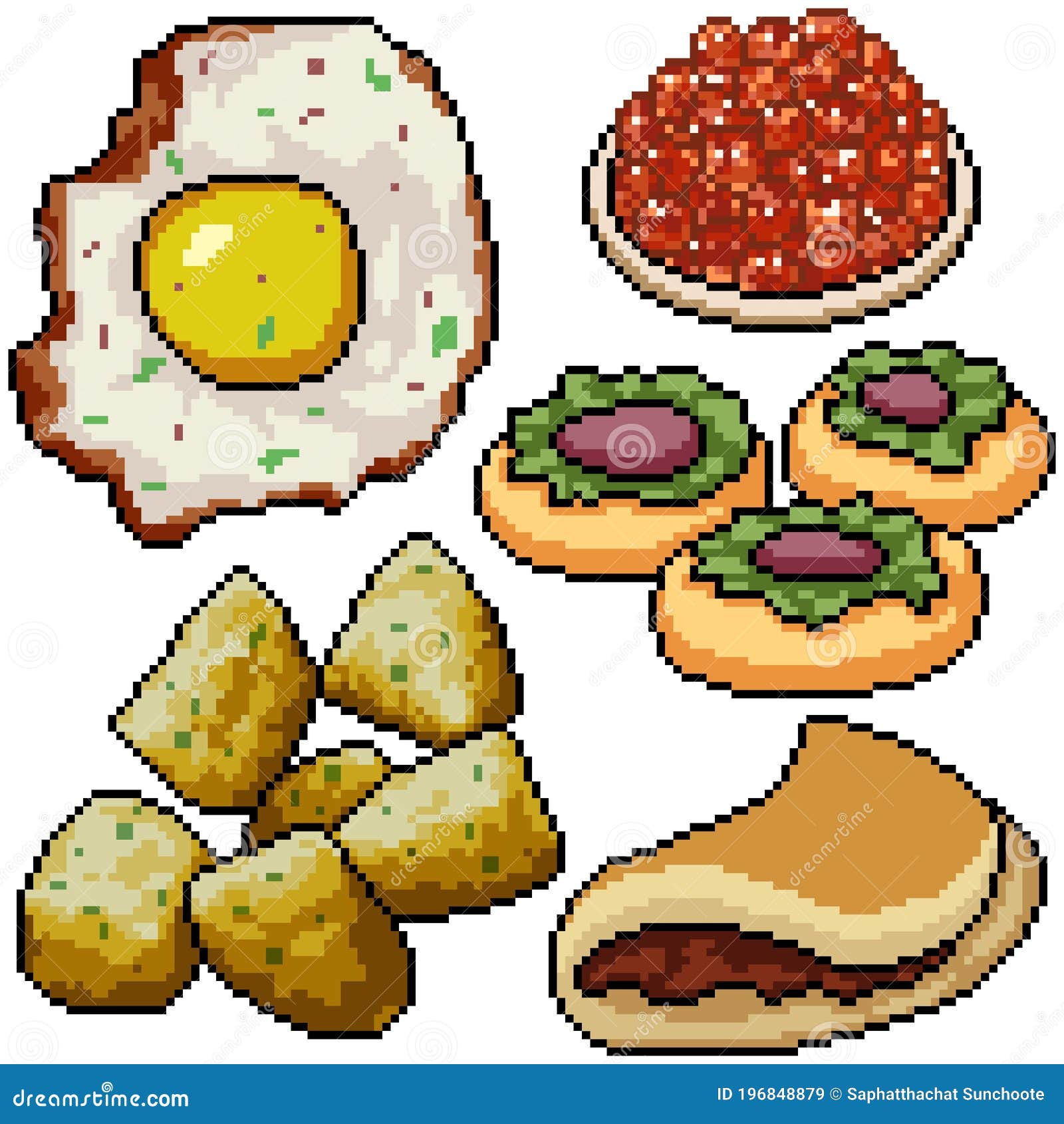 Pixel Art Isolated Breakfast Snack Stock Vector - Illustration of icon ...