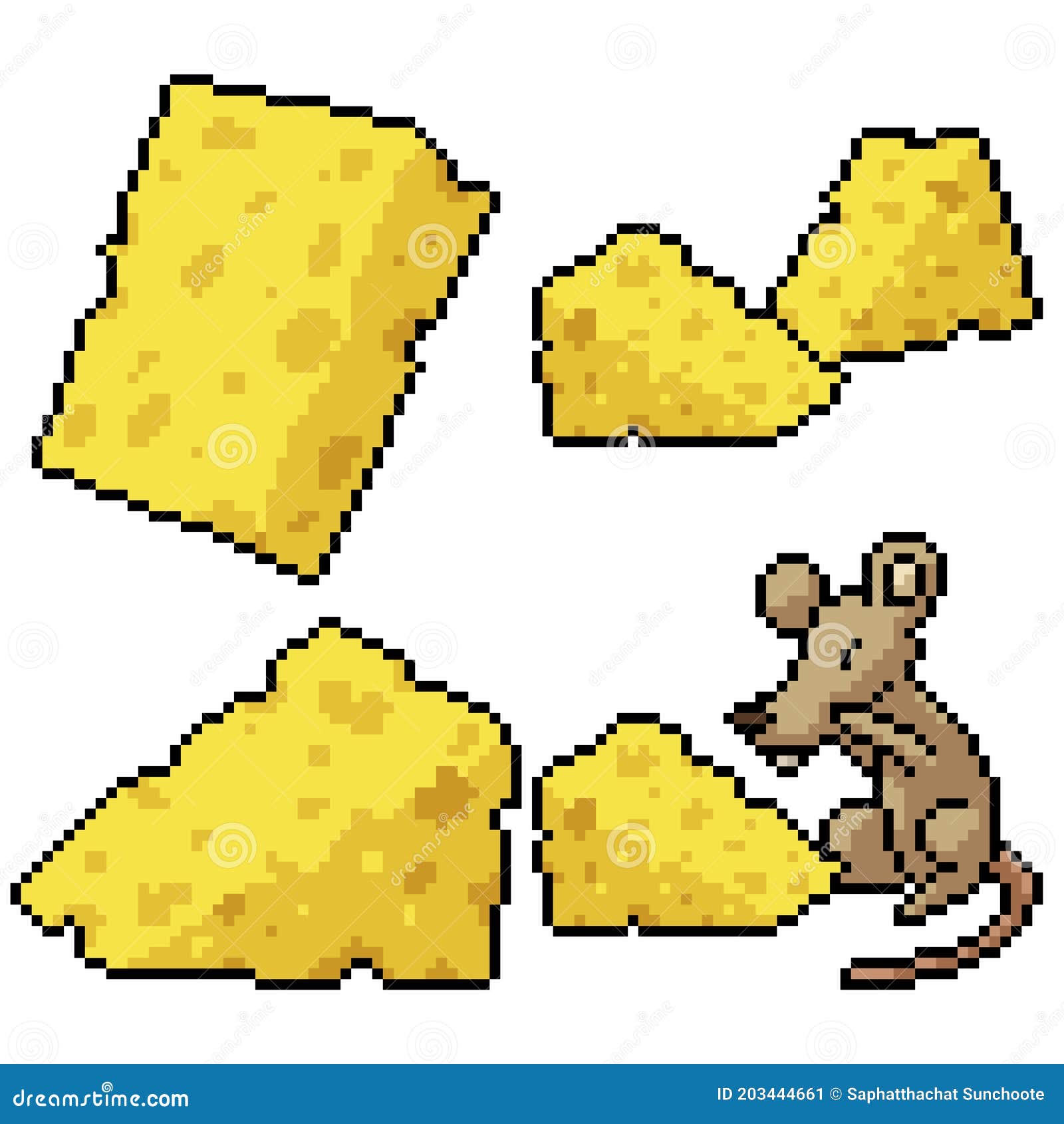 Pixel Art Isolated Cheese Rat Stock Vector - Illustration of meal ...