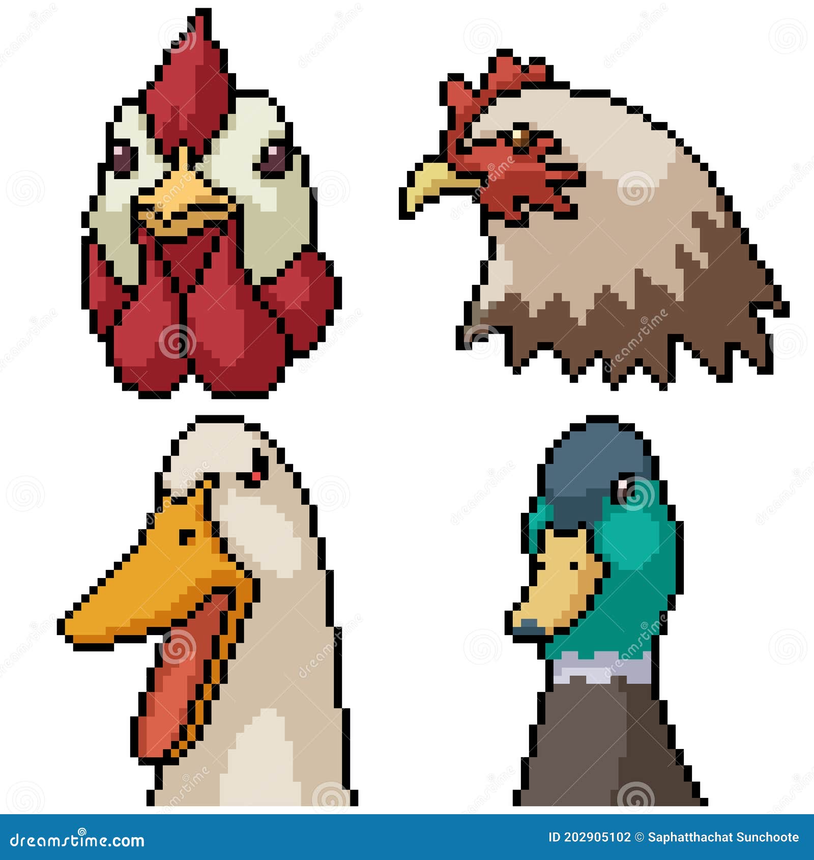 Pixel Chicken: A Cute Minecraft-inspired 3d Pixel Art Character Royalty ...