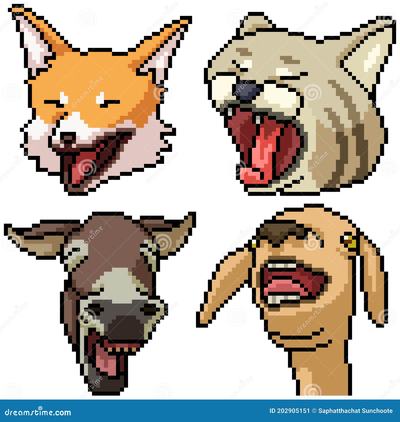 Pixel Art Isolated Laughing Stock Vector - Illustration of smile, joke ...