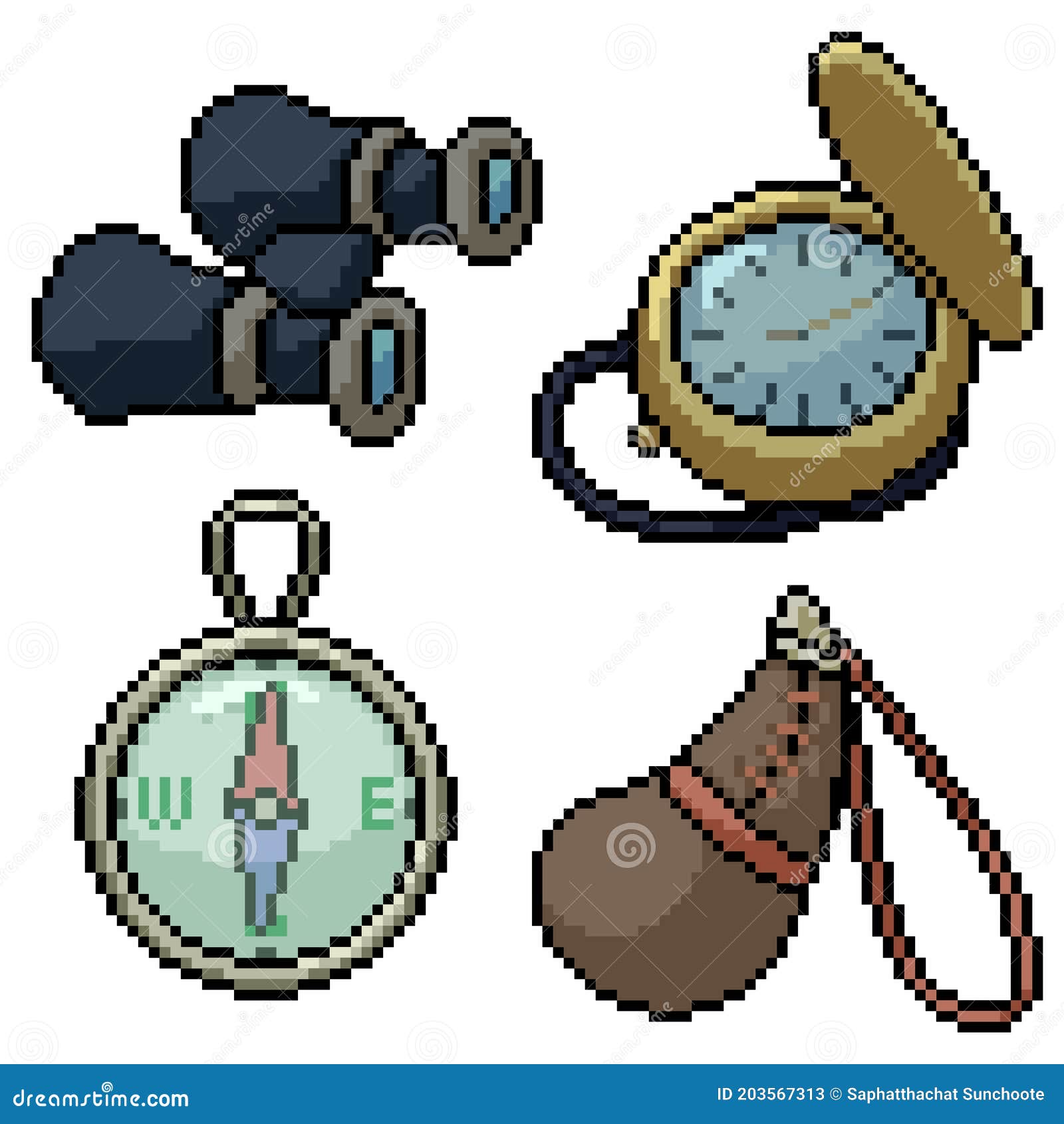 Pixel Art Isolated Old Travel Tool Stock Vector - Illustration of icon ...