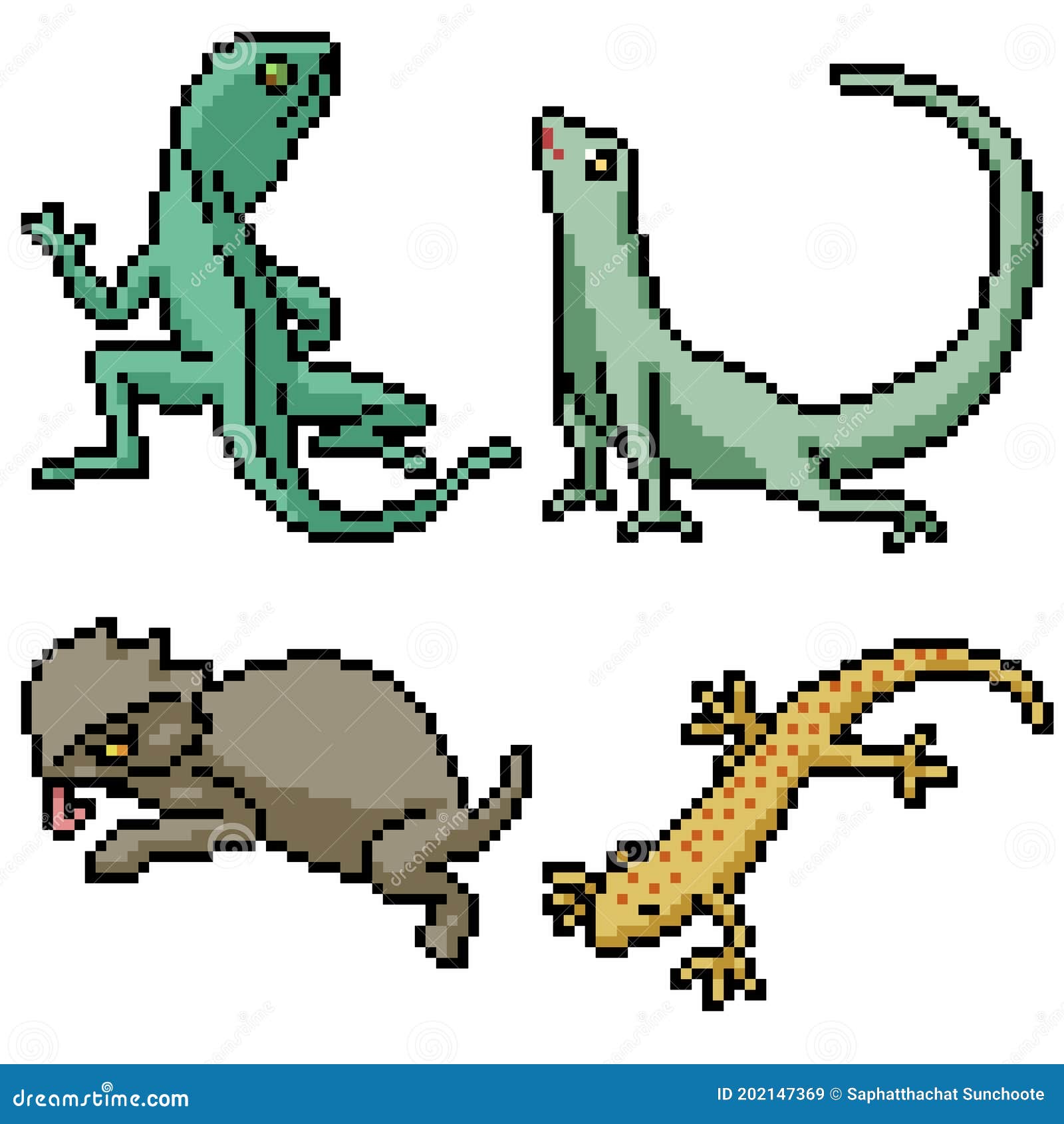 Pixel Art Of Lizard Business Man Vector Illustration | CartoonDealer ...