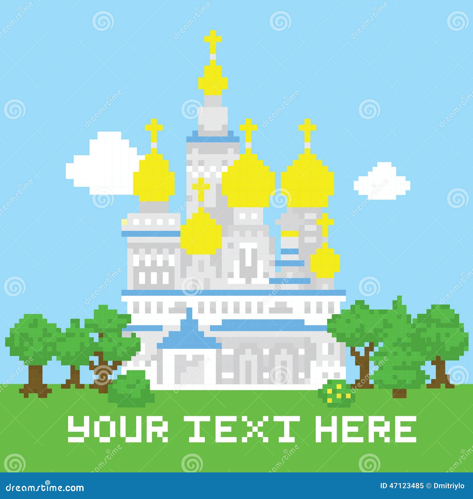 Vector Church, Temple, Chapel With Domes And Crosses. Religion Is ...