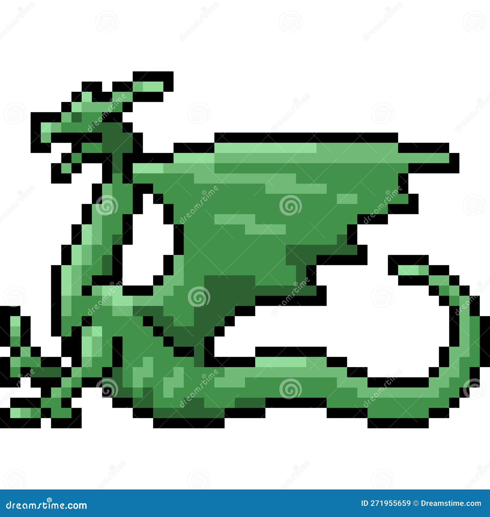 Pixel Art Jade Dragon Sculpture Illustration de Vecteur - Illustration ...