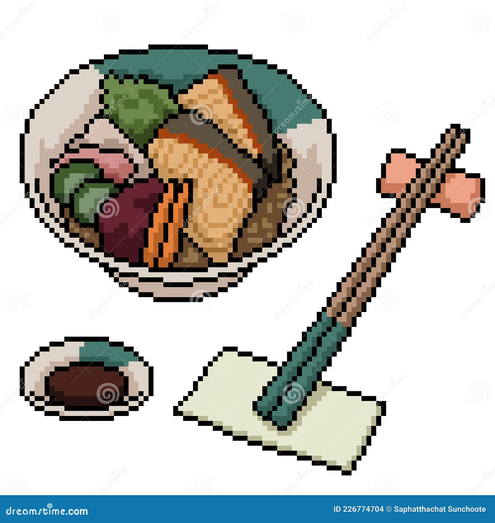 Pixel Art Bowl With Vibrant Colors By Pixelplantmaster Stock ...