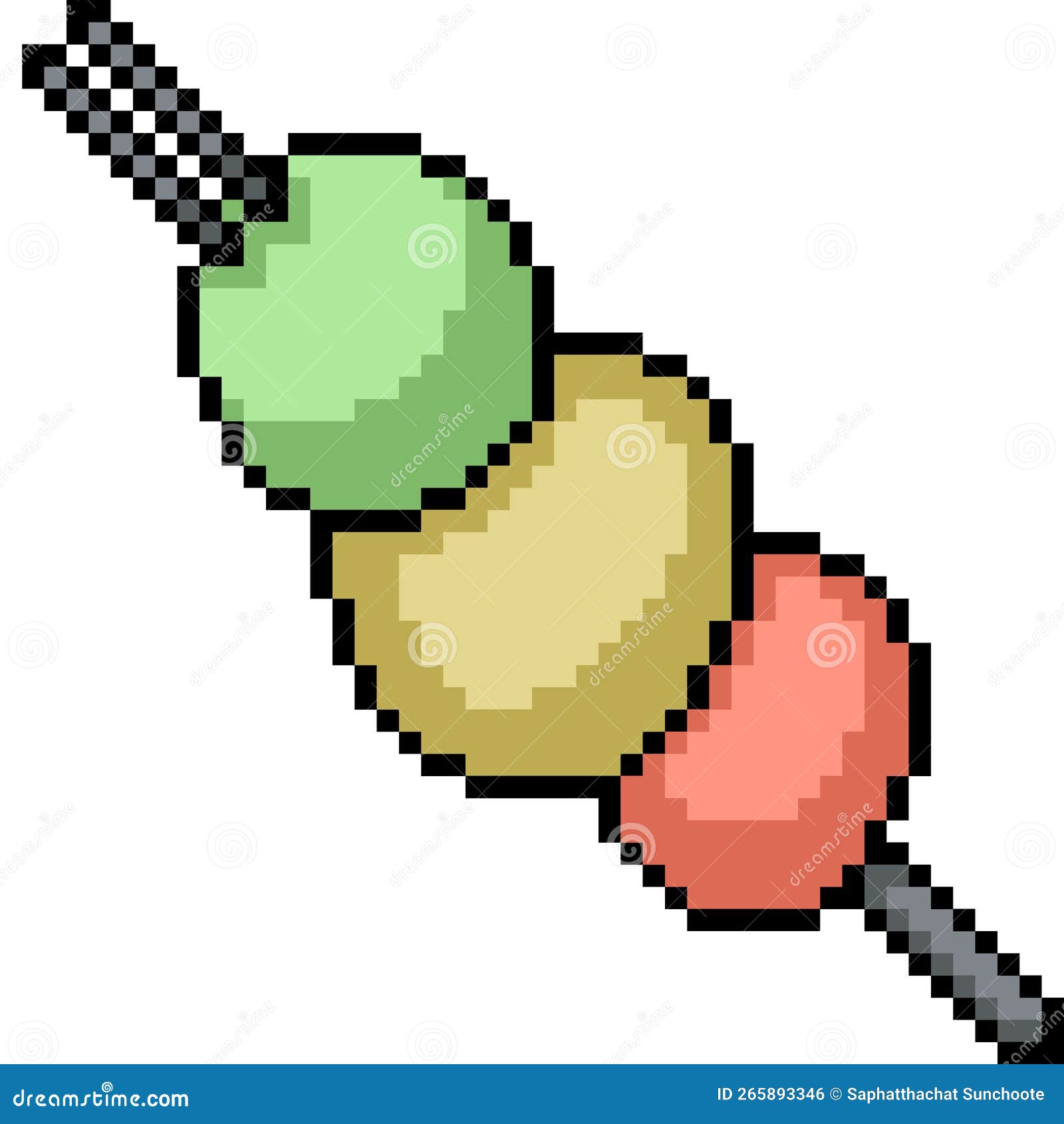 Pixel Art Japanese Snack Dango Stock Vector - Illustration of white ...