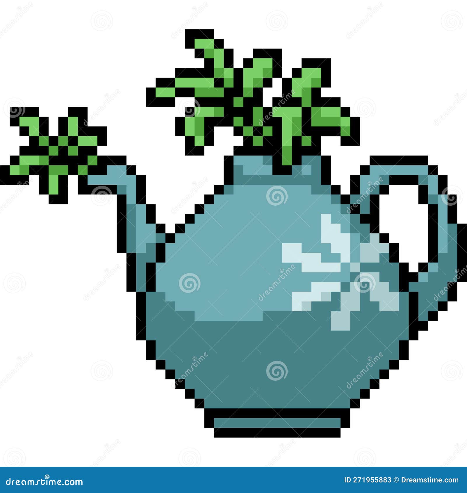 Pixel art jar pot plant stock vector. Illustration of isolated - 271955883