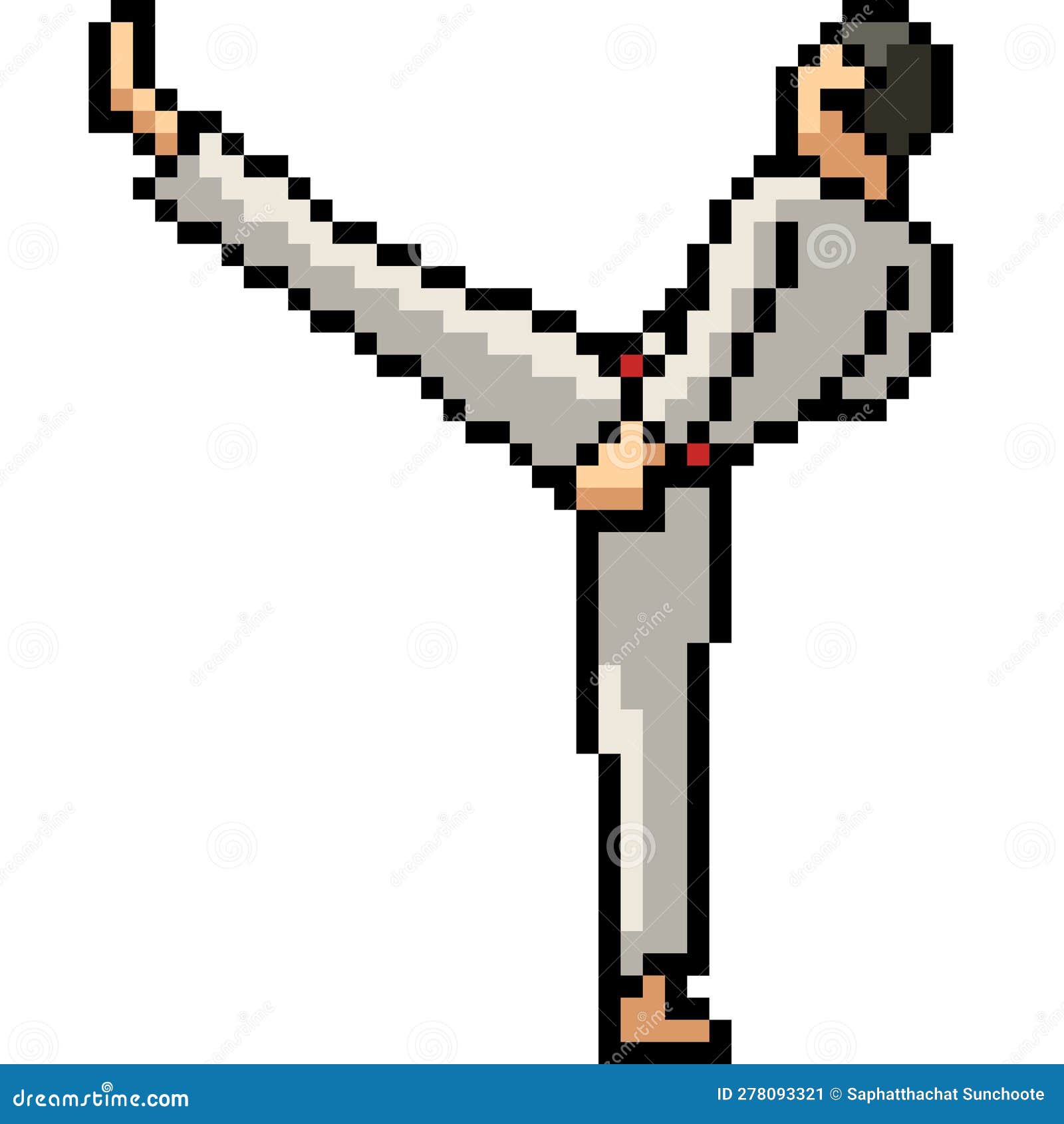 Pixel Art Karate Kick Attack Stock Vector - Illustration of pose ...