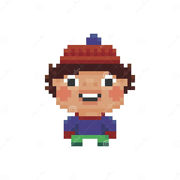 Pixel Art Kid ilustração do vetor. Ilustração de escola - 111728549