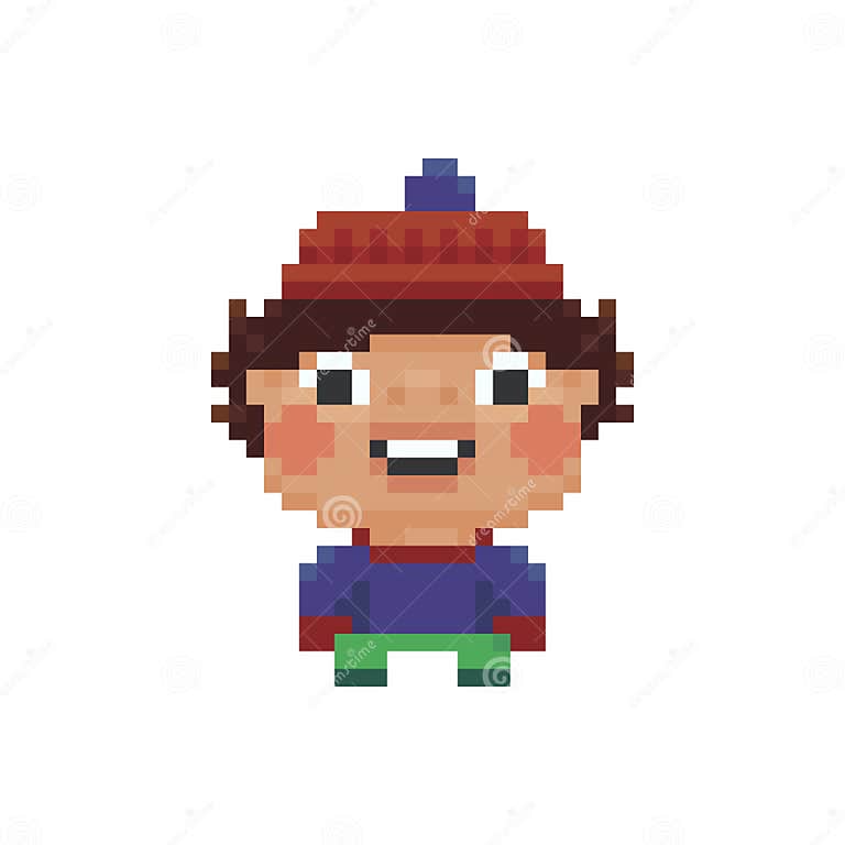 Pixel Art Kid ilustração do vetor. Ilustração de escola - 111728549
