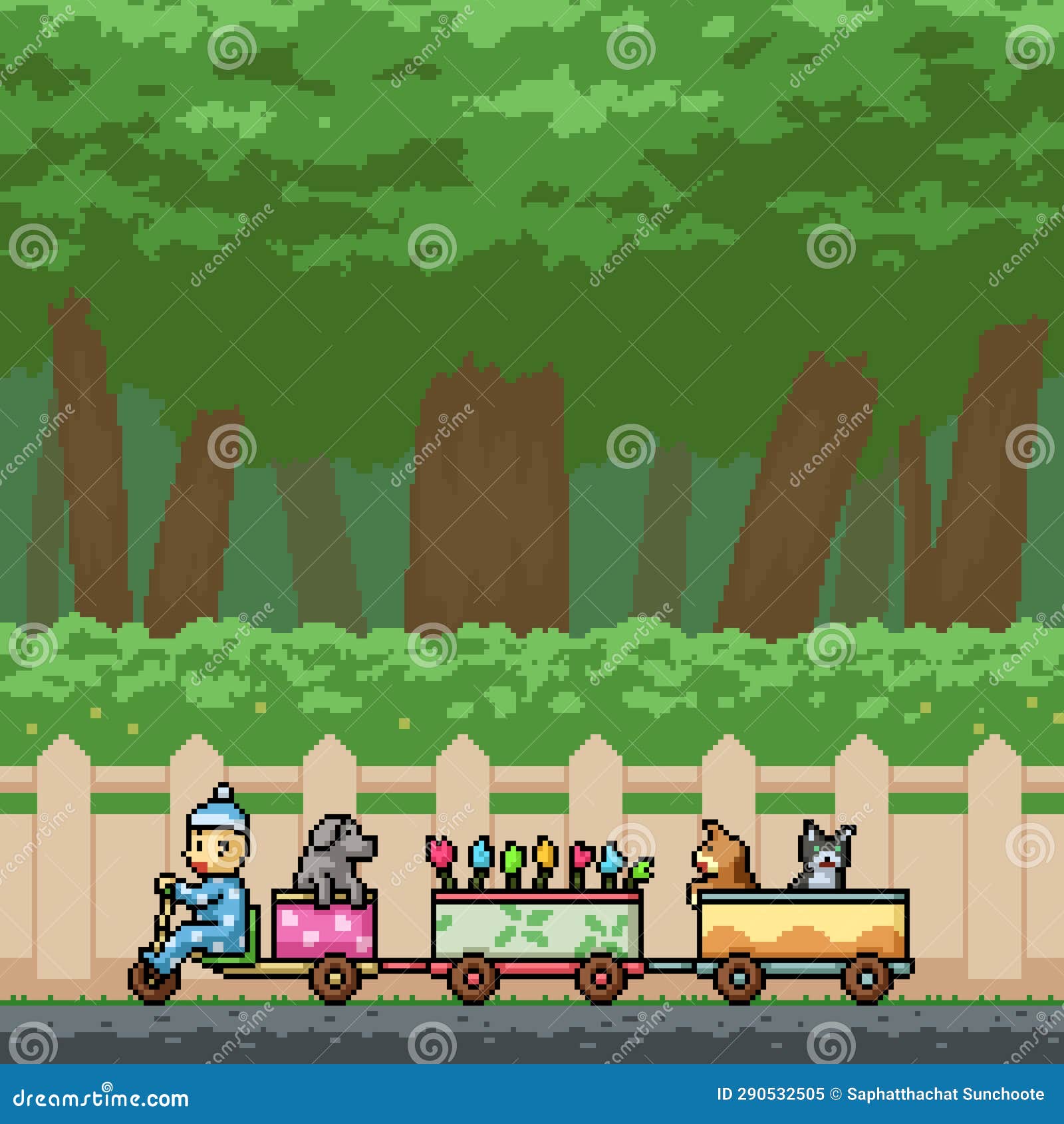 Pixel Art Bicycle Illustration | CartoonDealer.com #275135602