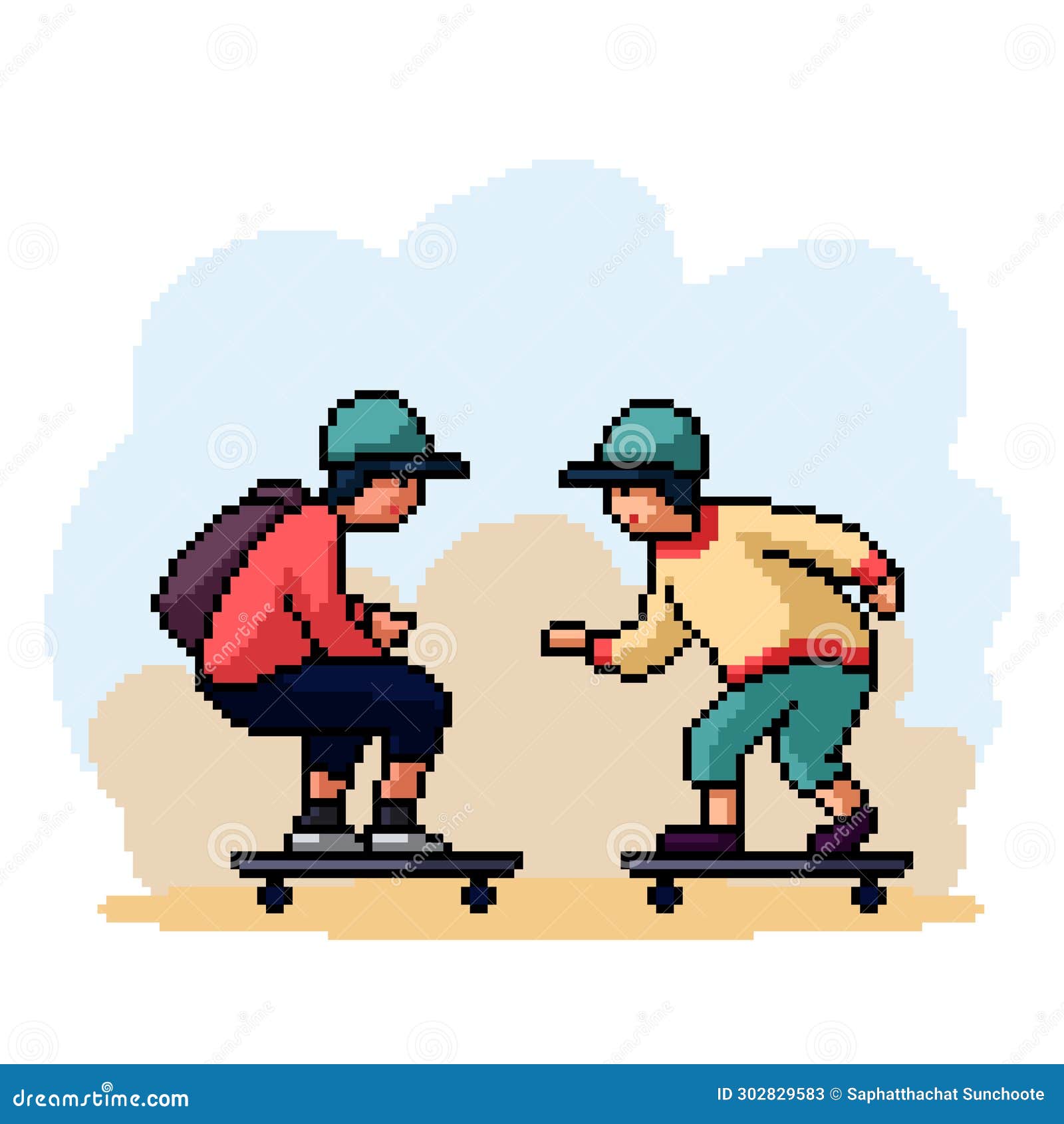 Skateboard Pixel Art. Board For Riding 8 Bit. Old Game Graphics Vector ...