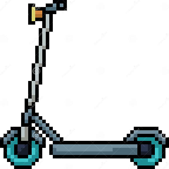 Pixel art kid scooter side stock vector. Illustration of vector - 275322254