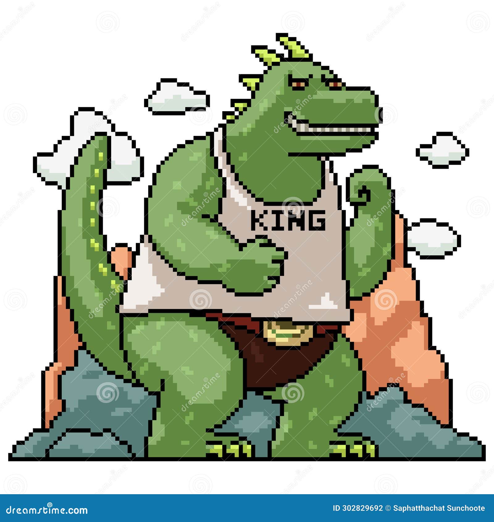 Pixel Art King Character. Fairytale Personage Vector Illustration ...