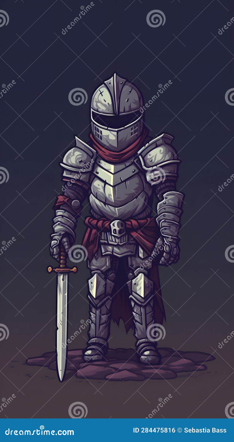 Pixel Art Knight Character for RPG Game, Character in Retro Style for 8 ...