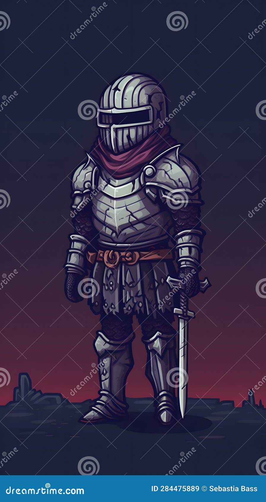 Pixel Art Knight Character for RPG Game, Character in Retro Style for 8 ...