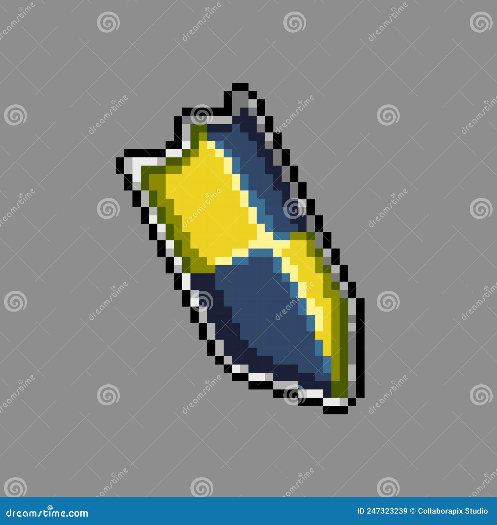 Pixel Art Knight Shield Illustration Vector for Game Stock Vector ...