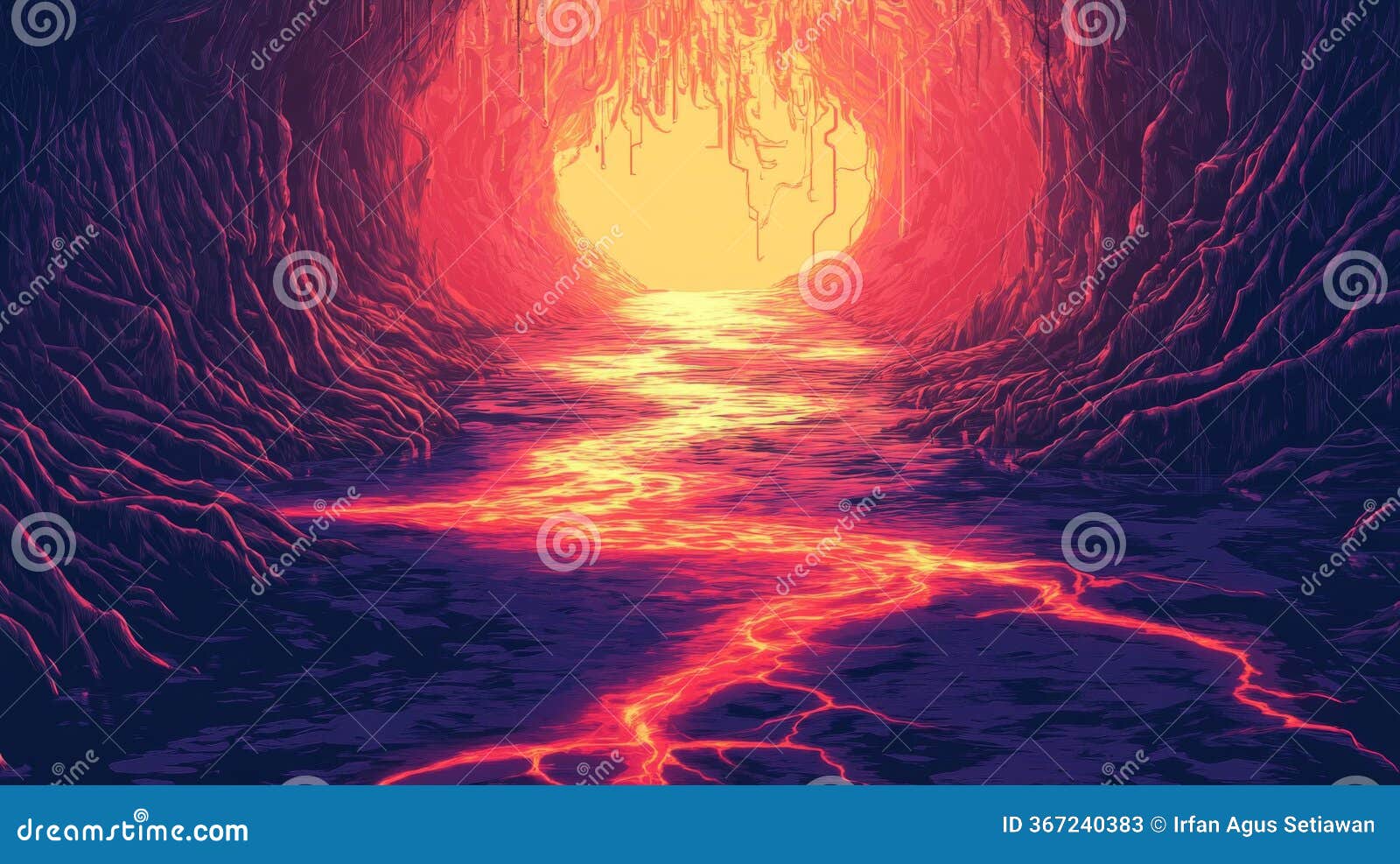 Lava Cave Platformer Tileset Cartoon Vector | CartoonDealer.com #116805103
