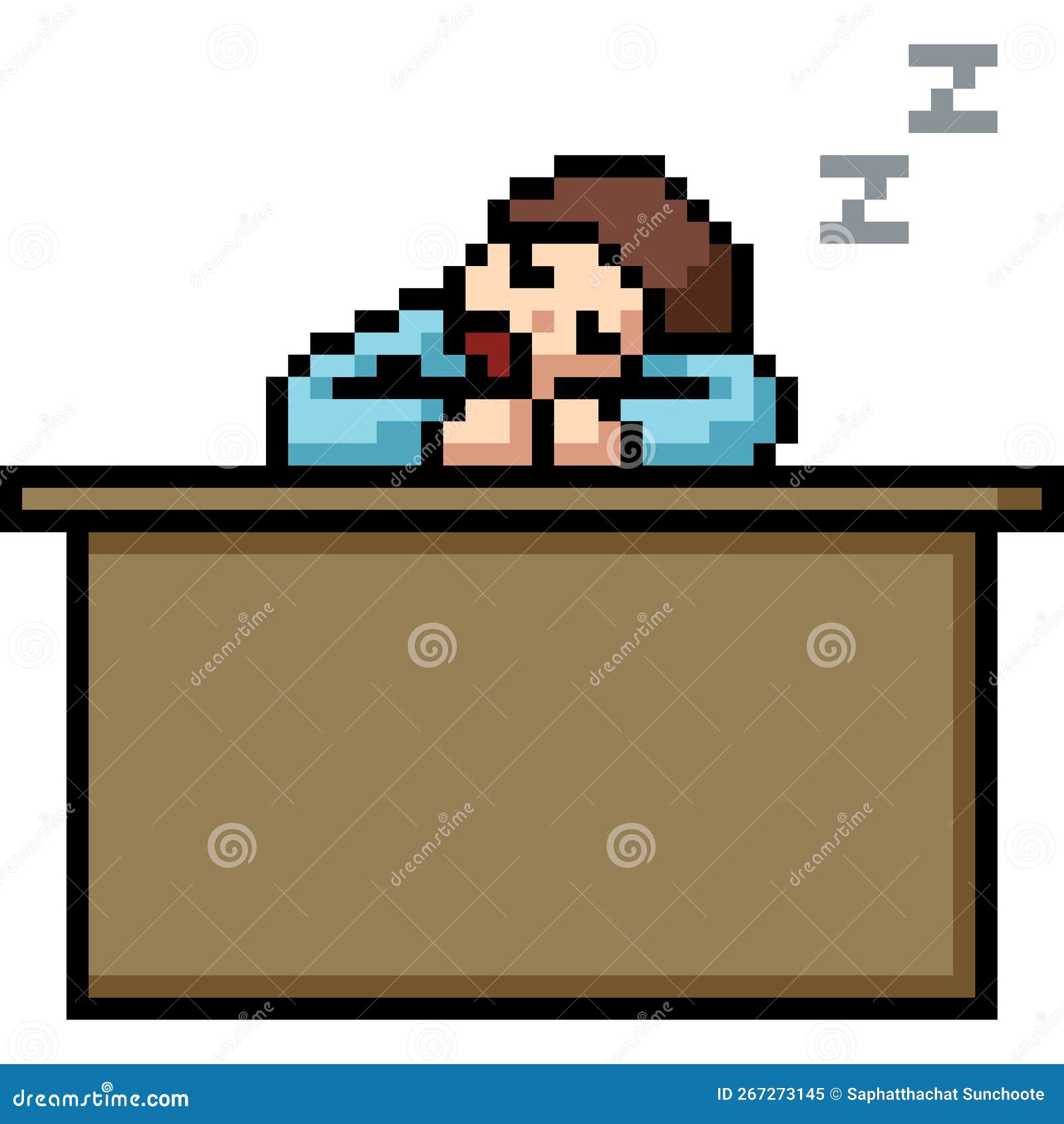 Pixel Art Lazy Office Worker Stock Vector - Illustration of work, pixel ...