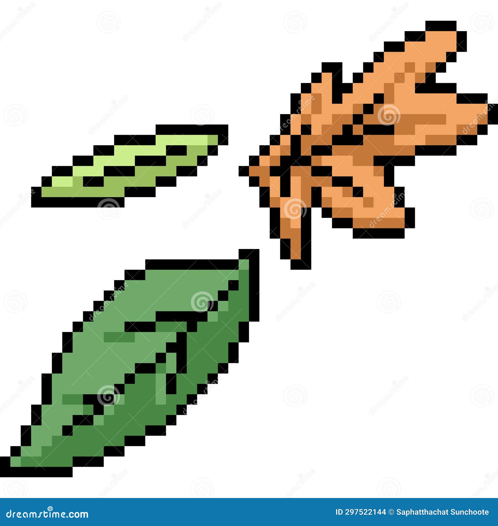 Pixel art leaf nature fall stock vector. Illustration of pixel - 297522144