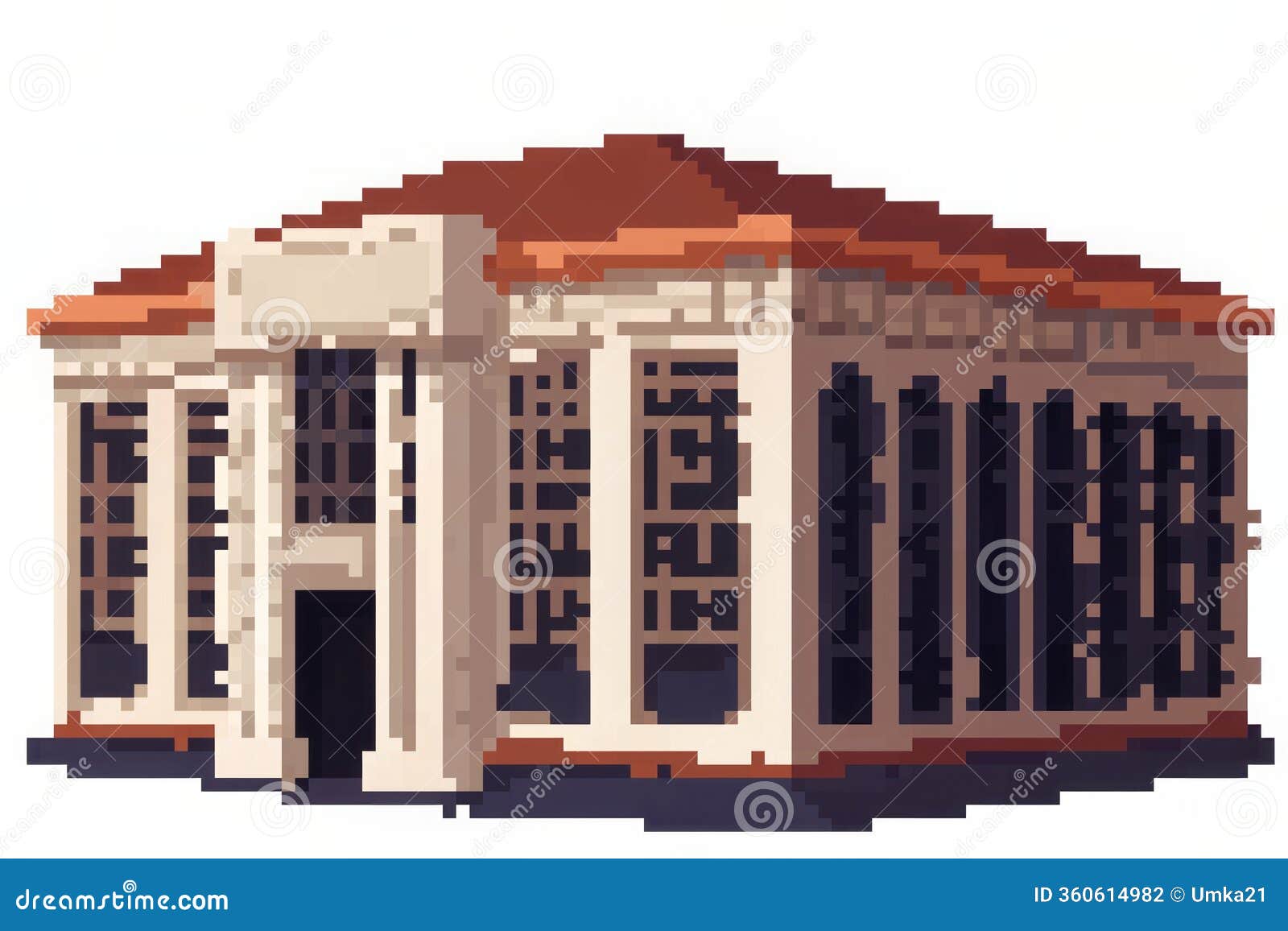 Pixel Art Library At Night With Computer Royalty-Free Stock Image ...