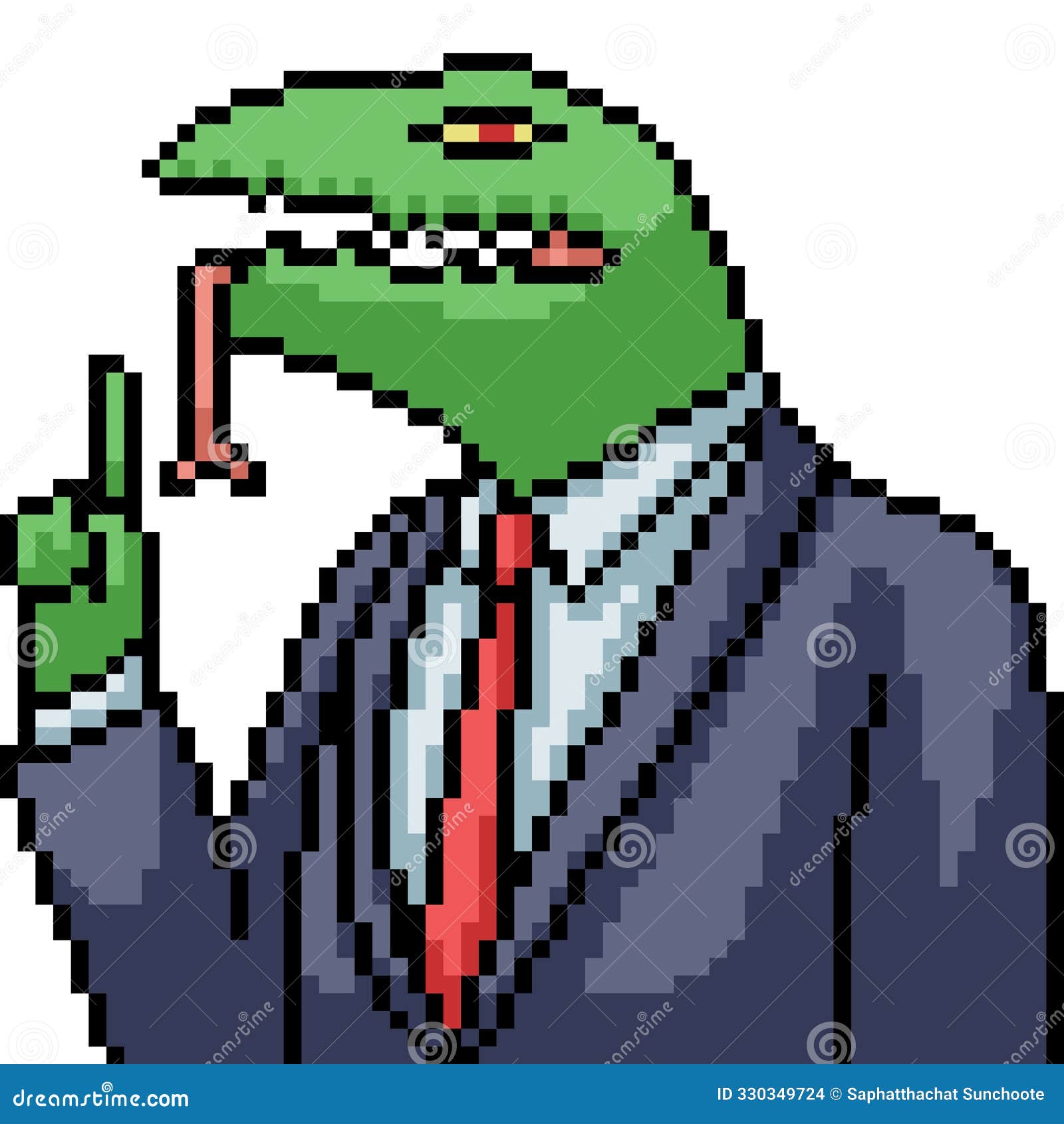 Pixel Art Of Lizard Business Man Vector Illustration | CartoonDealer ...