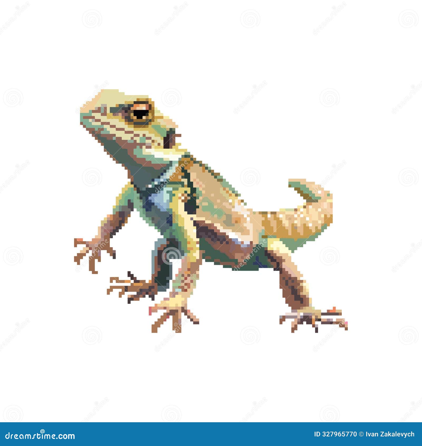 Pixel Art Lizard on White Background. Vector Illustration Design Stock ...