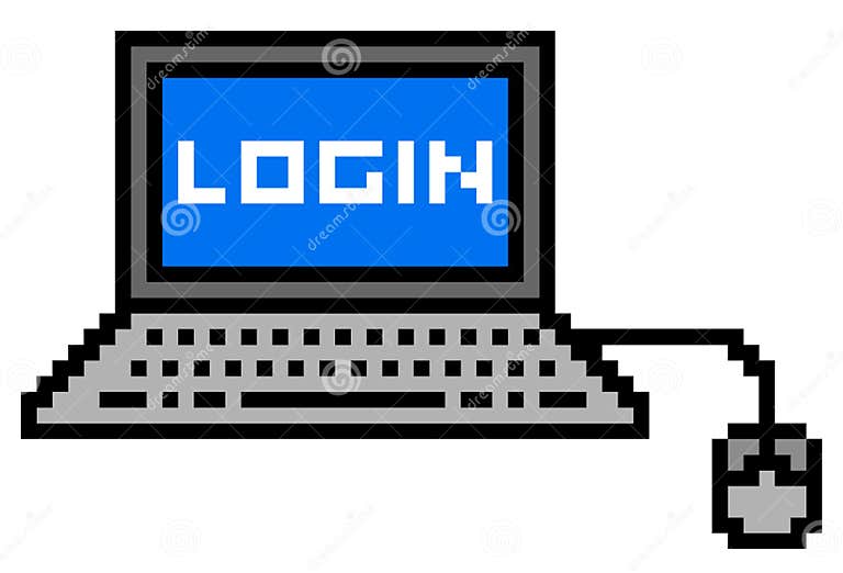 PIXEL ART LOGIN SCREEN stock vector. Illustration of digital - 14280015